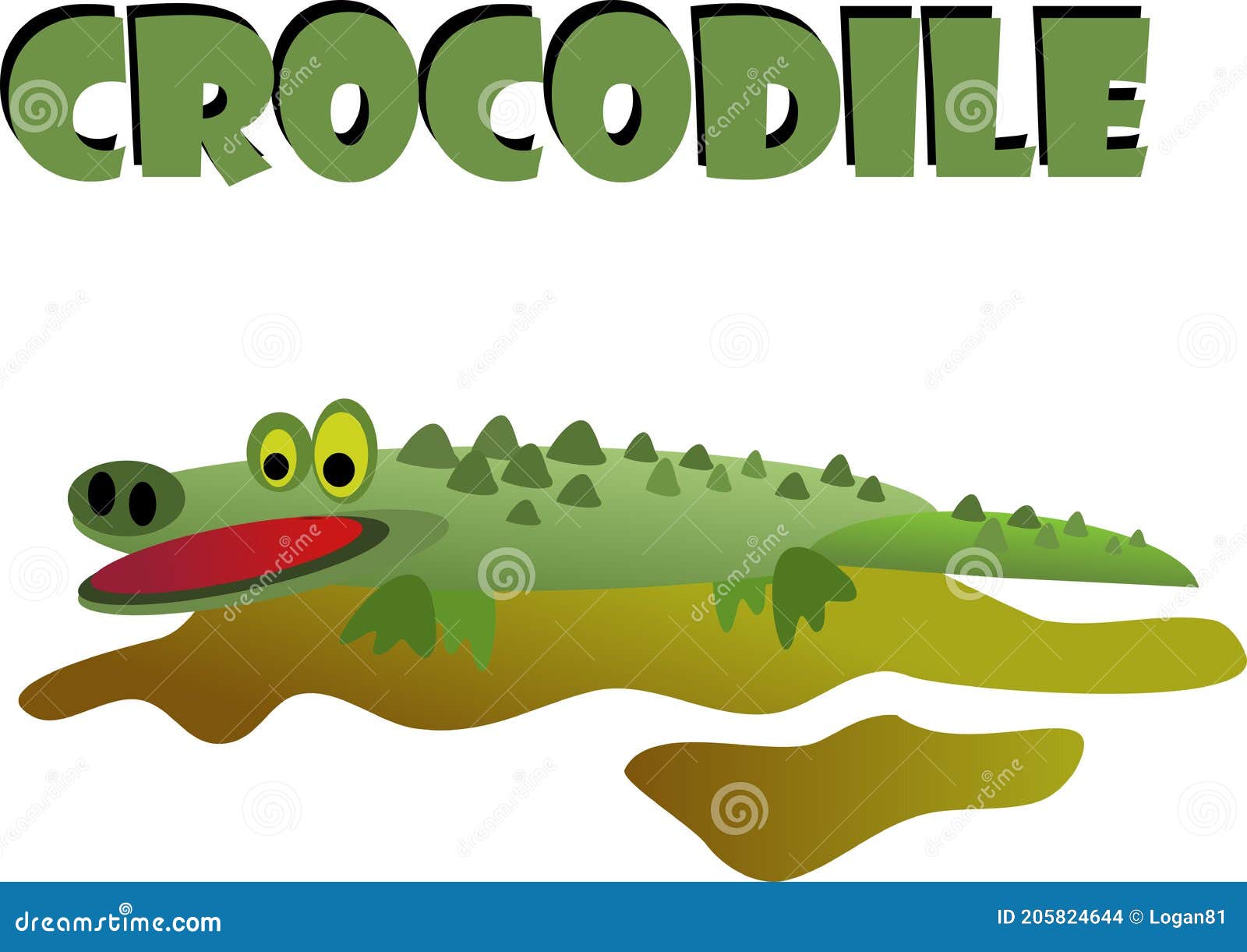 Image of a Crocodile with Text Stock Vector - Illustration of forest ...