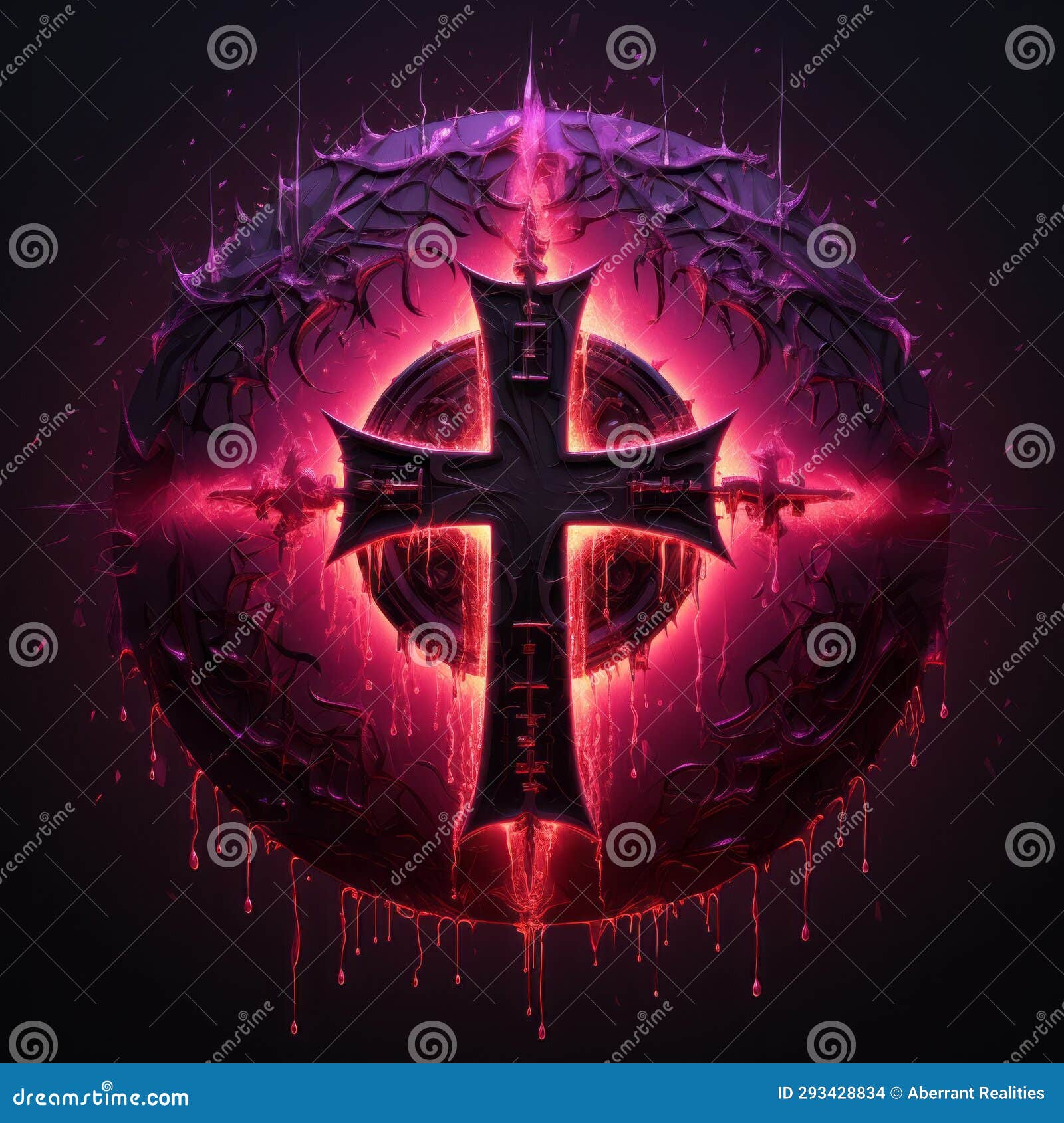 An Image of a Cross with Blood Dripping from it Stock Illustration ...