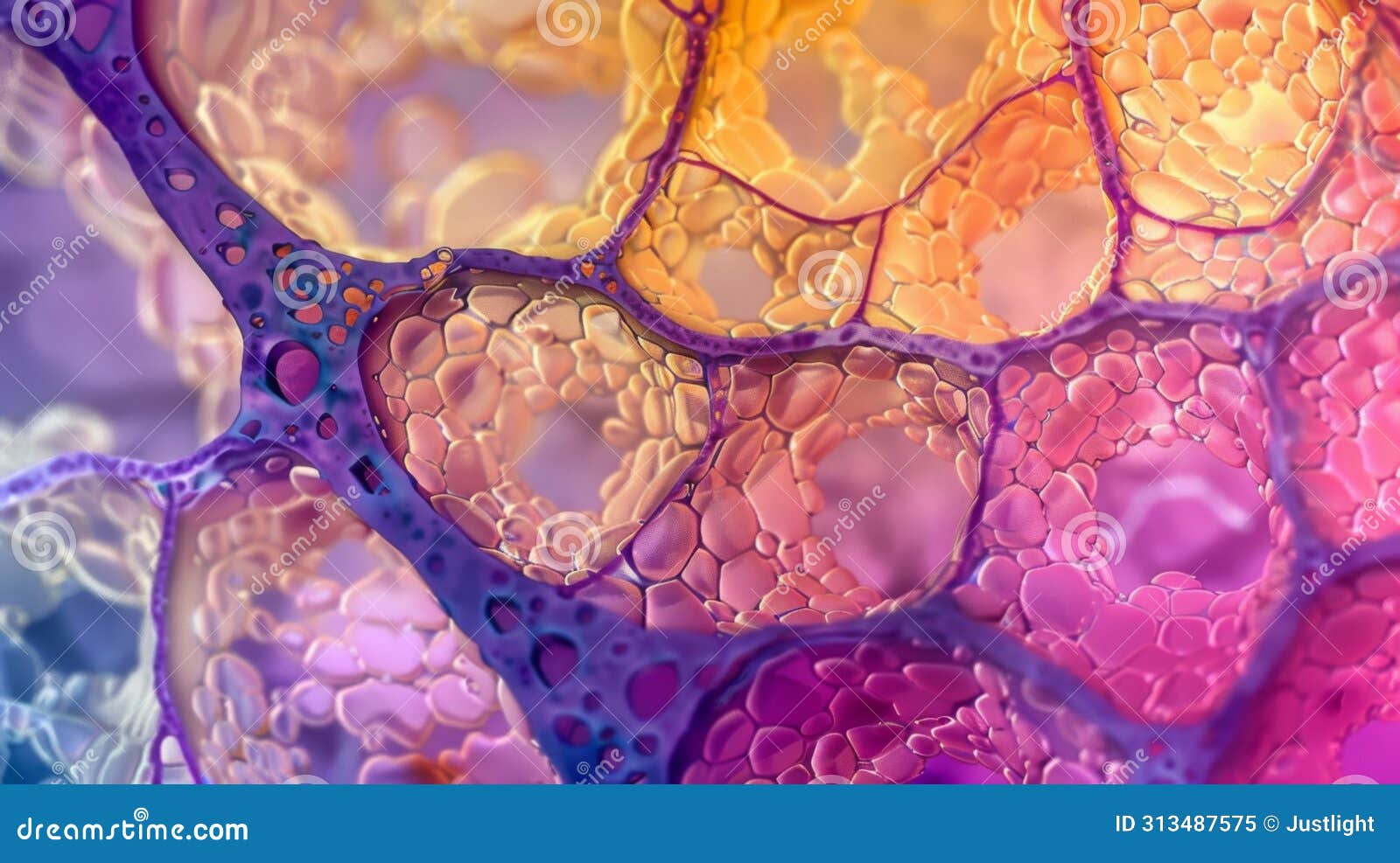 An Image of a Cross Section of a Mouse Lung Tissue Showing a Complex ...