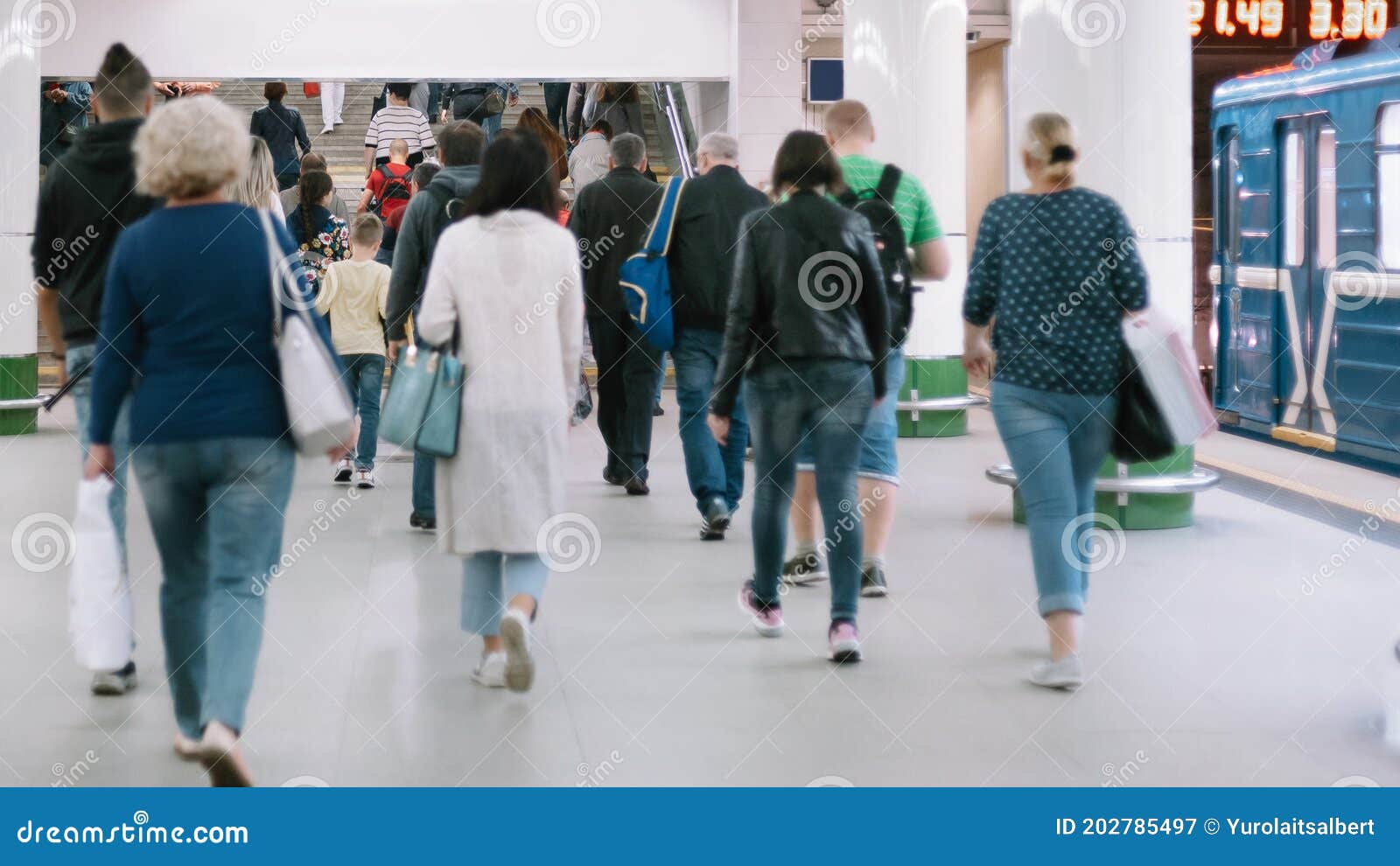 Crowd of Passengers at a Subway Station in Subway. Stock Image - Image ...
