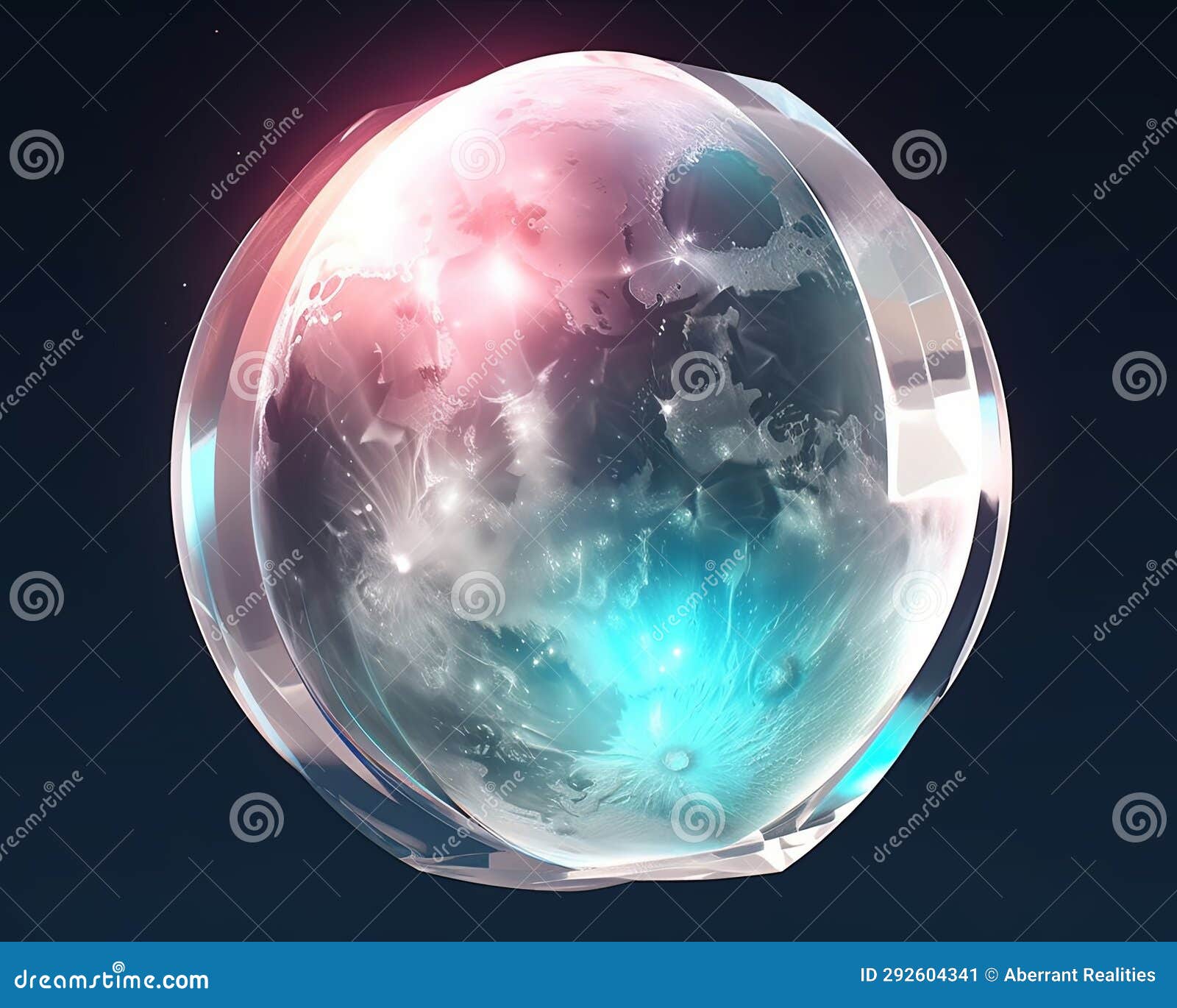 An Image of a Crystal Ball with Blue and Pink Lights Stock Illustration ...