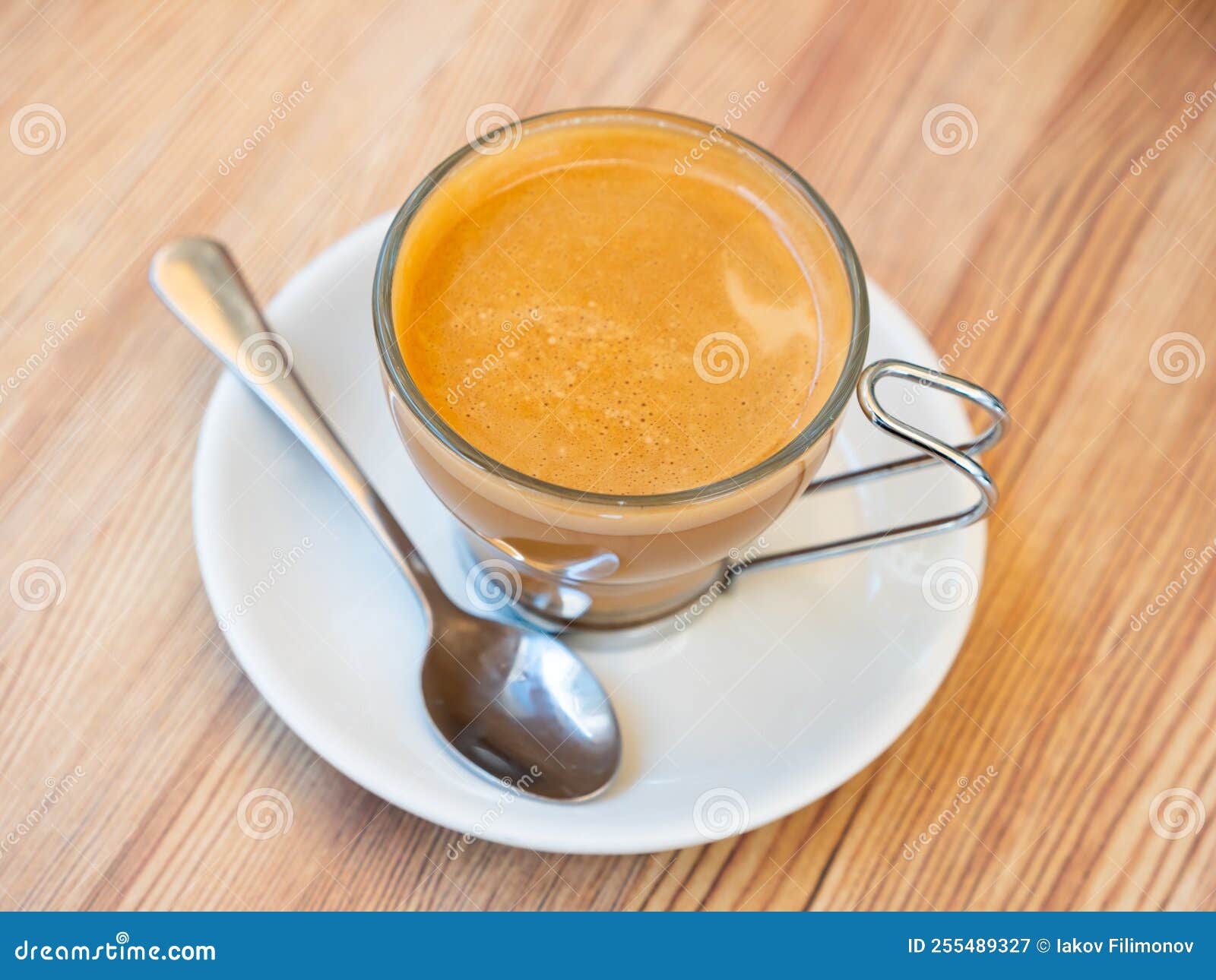 Image of Cup of Fresh Coffee Cortado on Table Stock Image - Image of ...