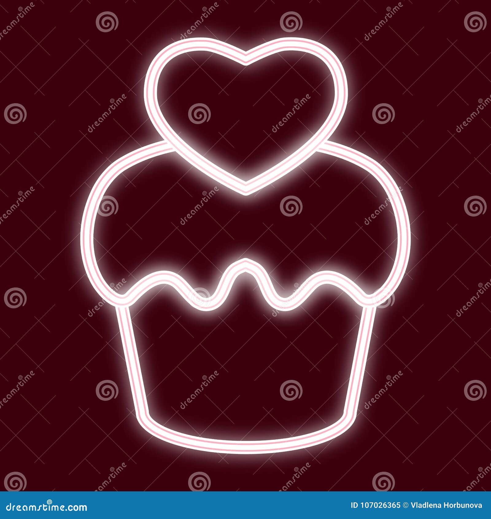 The image of the cupcake stock vector. Illustration of love - 107026365