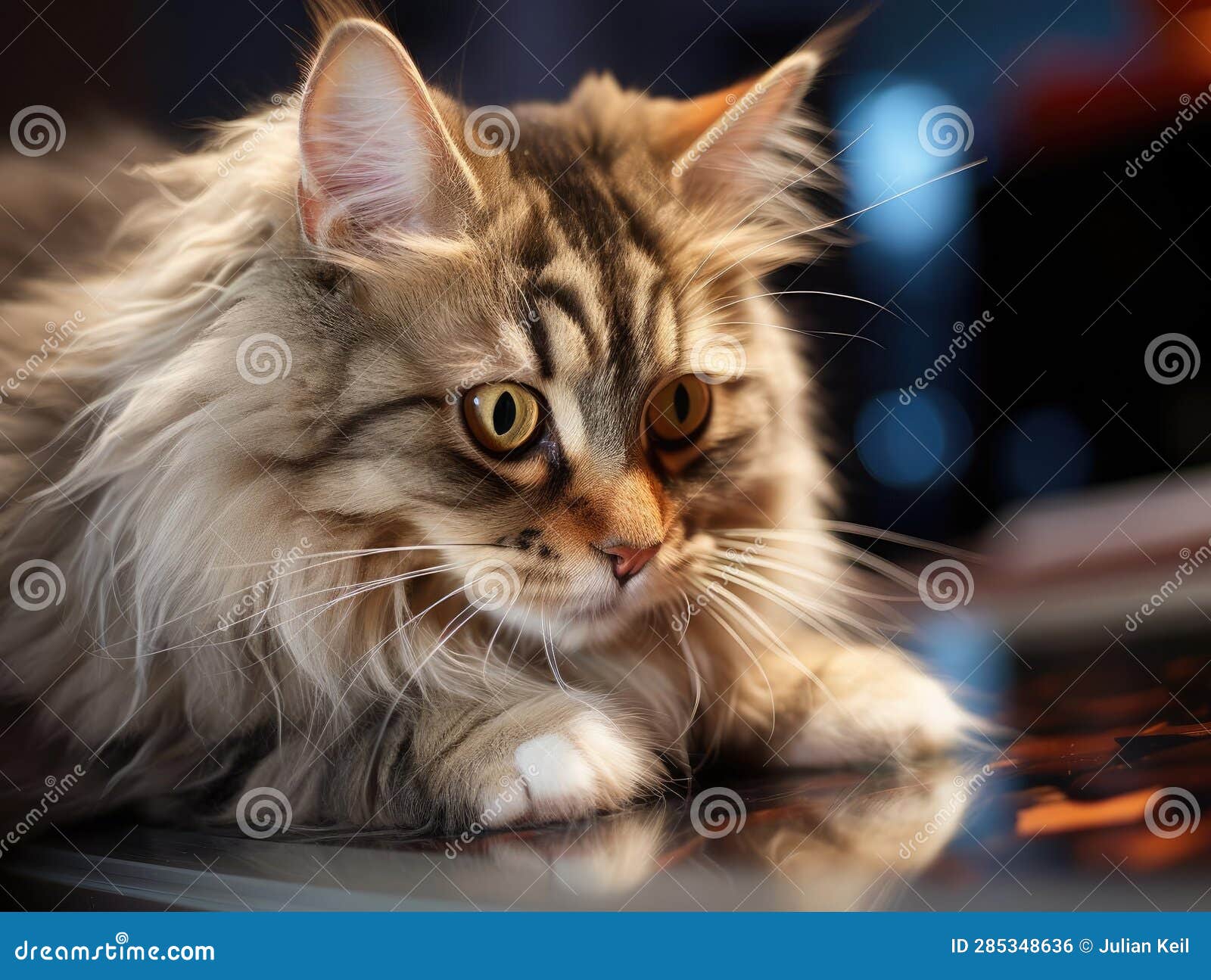 Cat Facetime with Tiny Smartphone Stock Illustration - Illustration of ...