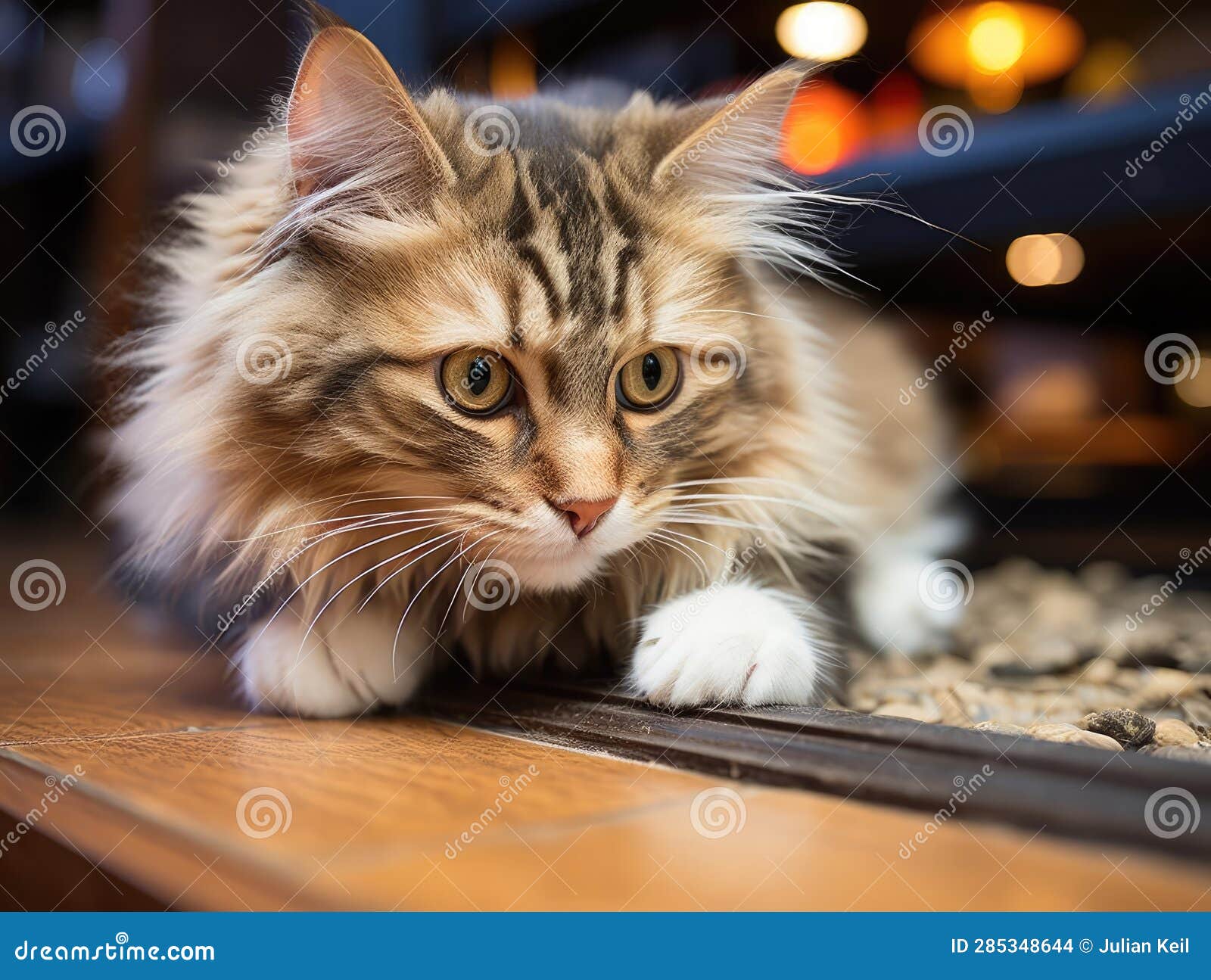 Cat Facetime with Tiny Smartphone Stock Illustration - Illustration of ...