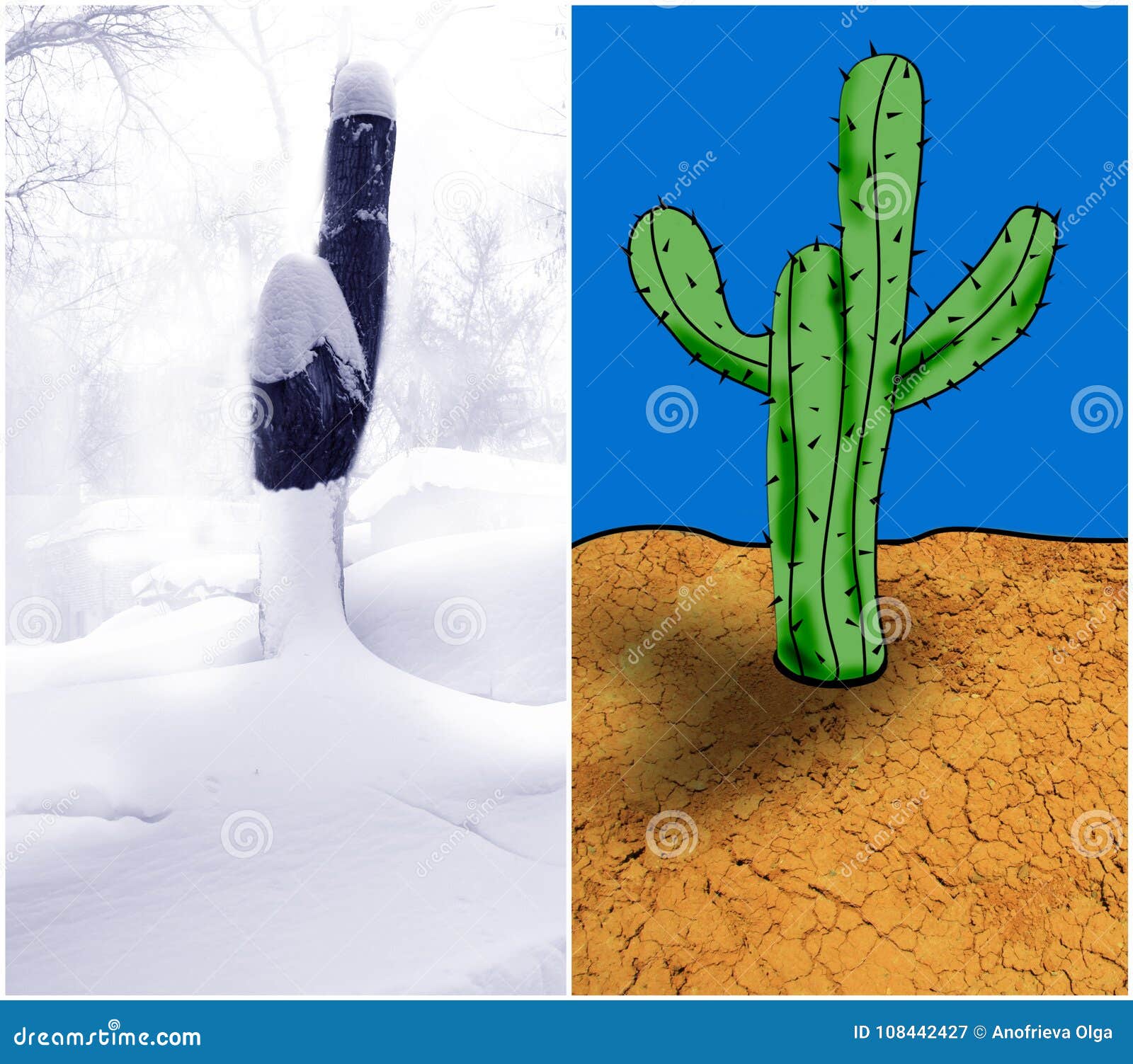 Snow Cactus Winter Stock Illustrations – 203 Snow Cactus Winter Stock ...