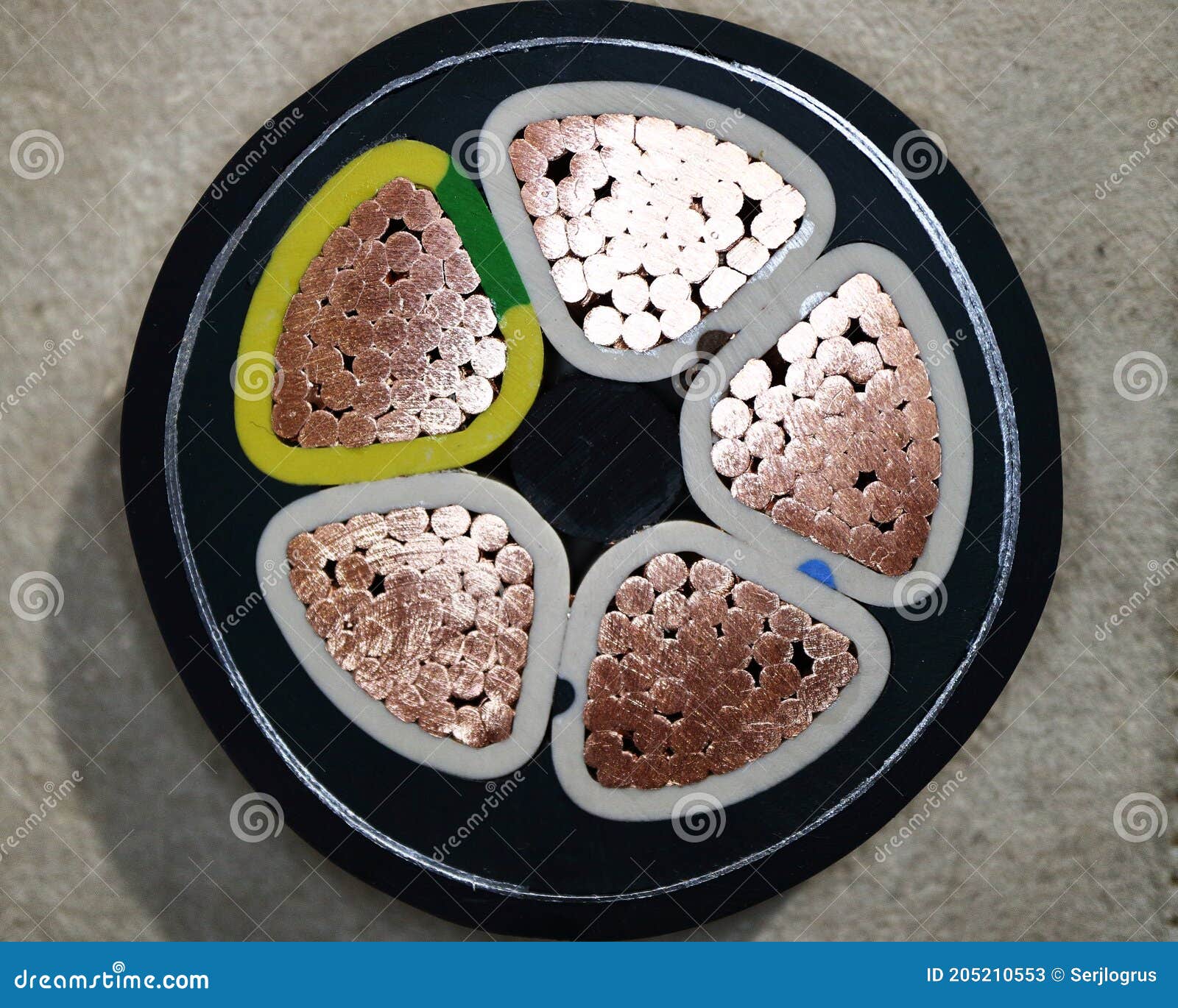 Cut of the Electric Power Cable Stock Image - Image of industry, output ...