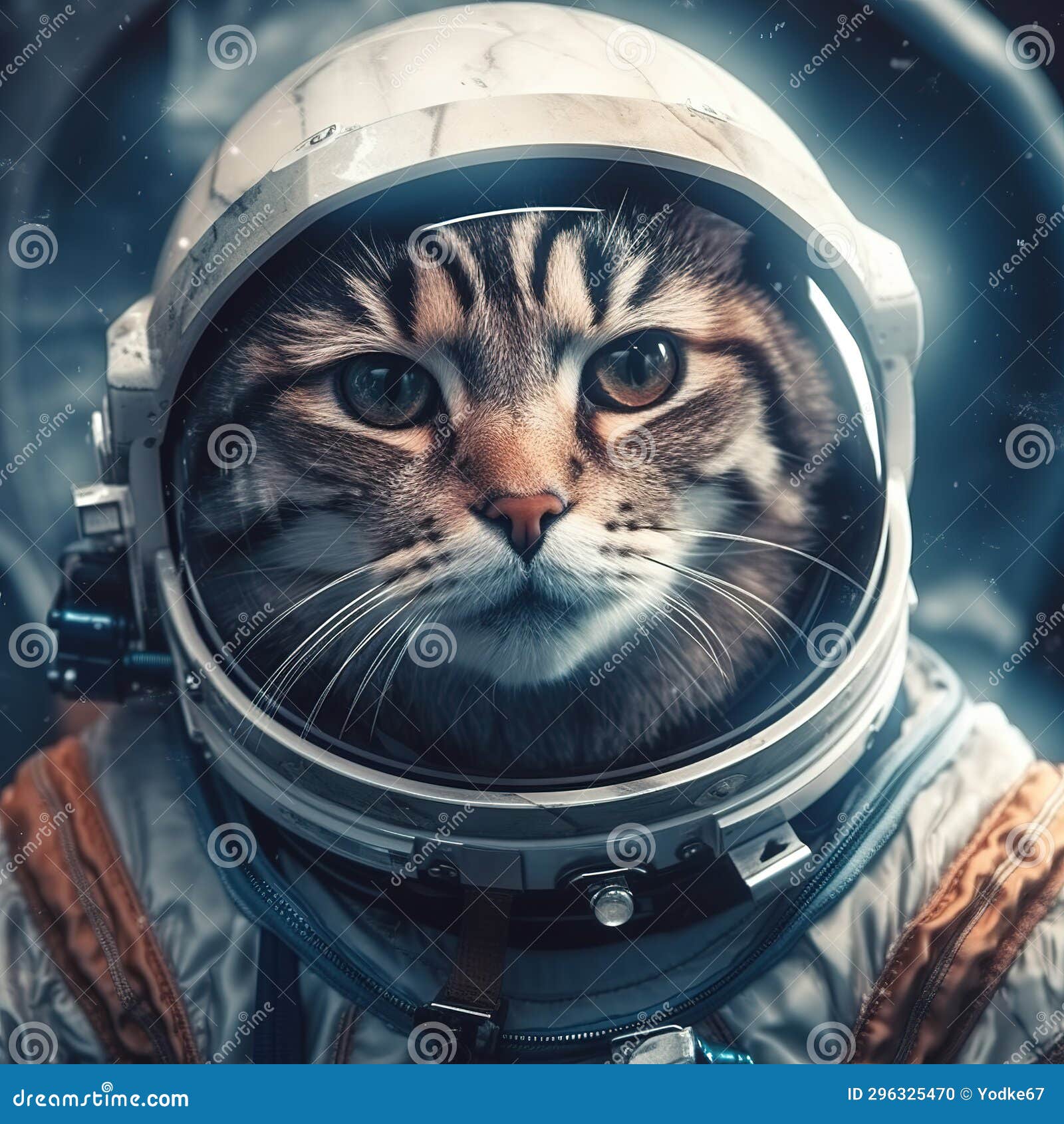 Image of Cute Cat Wearing a Space Suit., Pet Stock Illustration ...