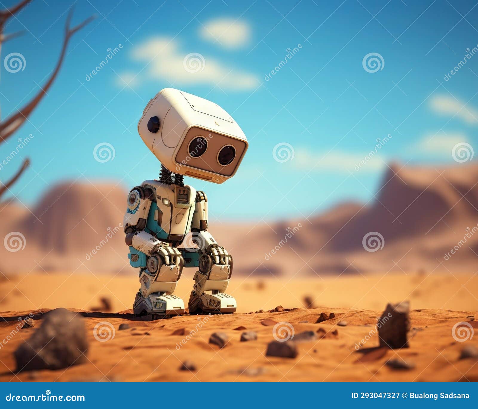 The Cute and Little Robot Helpers Have Artificial Intelligence. Stock ...