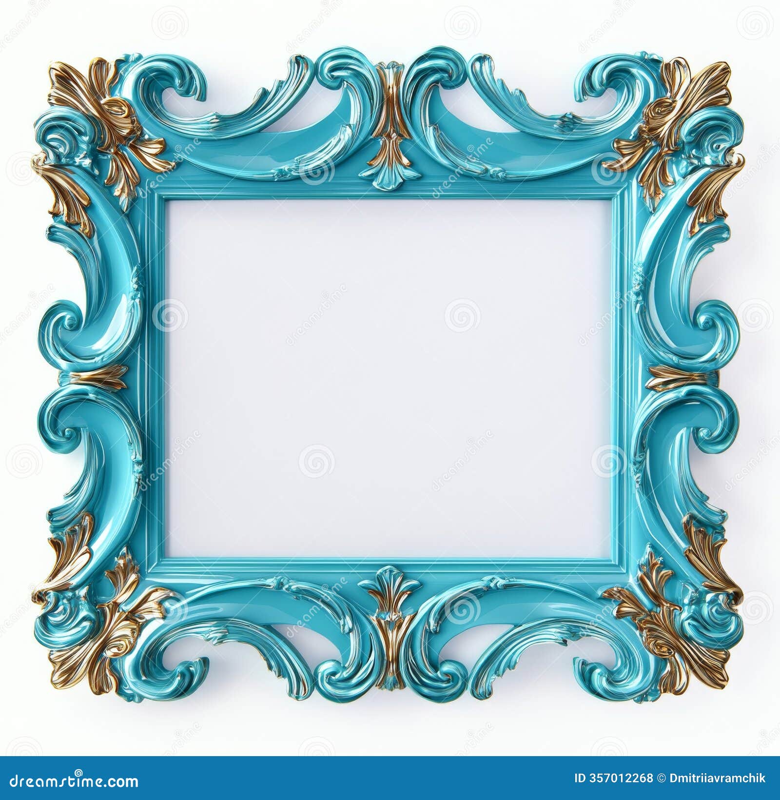 An Image of a Cute Turquoise Frame with an Architectural Design Set ...