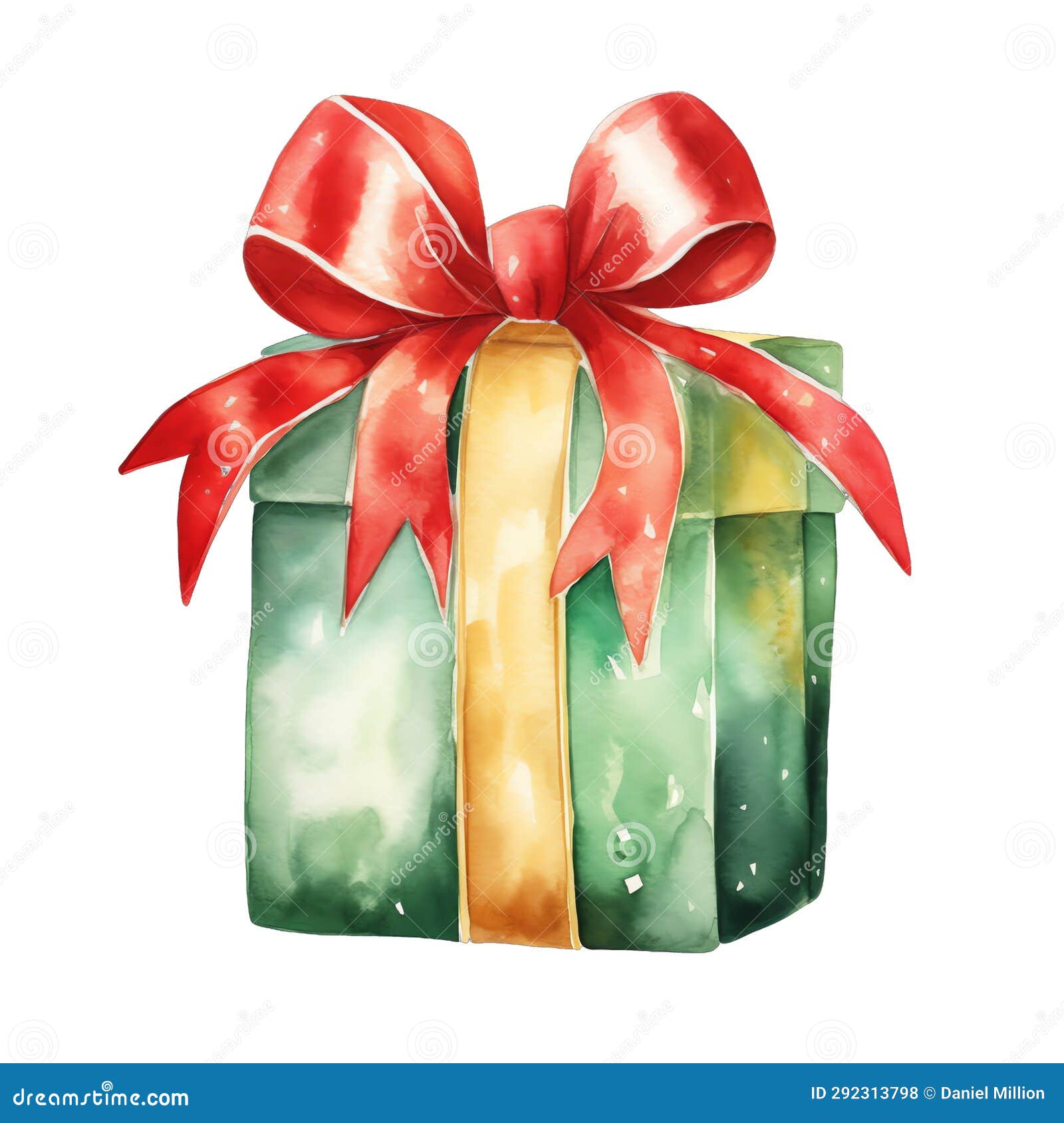 Cute Watercolor Christmas Present Illustration for Christmas Stock ...