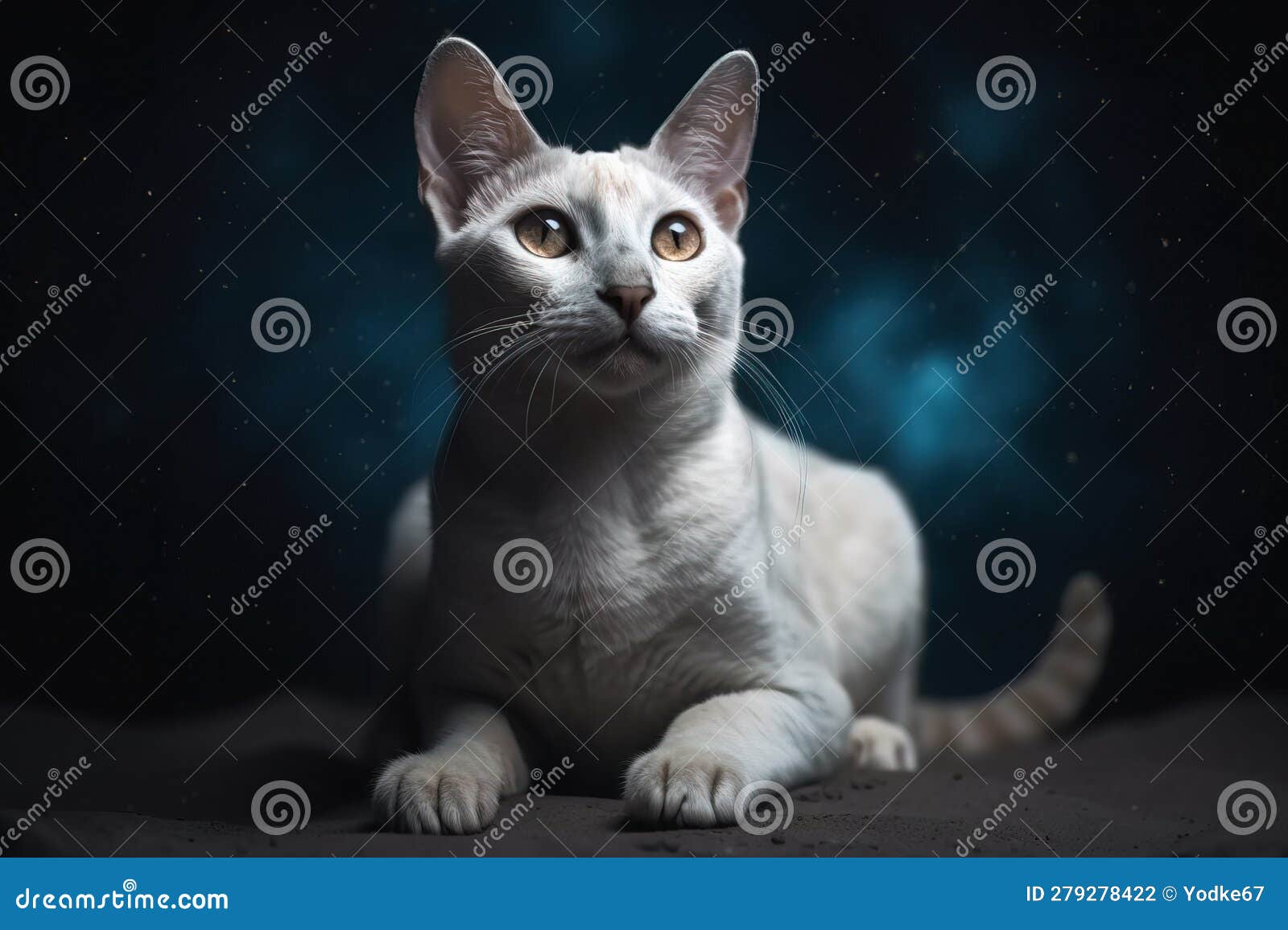 Image of Cute White Thai Cat. Pet. Animals Stock Illustration - Illustration of snout ...