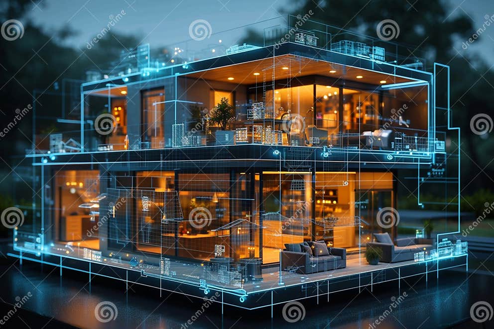 Image Cutting Edge Technology Smart House Visualization Showcasing ...