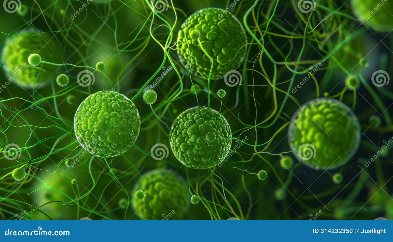 An Image of a of Cyanobacteria Cells Each One Resembling Miniature ...