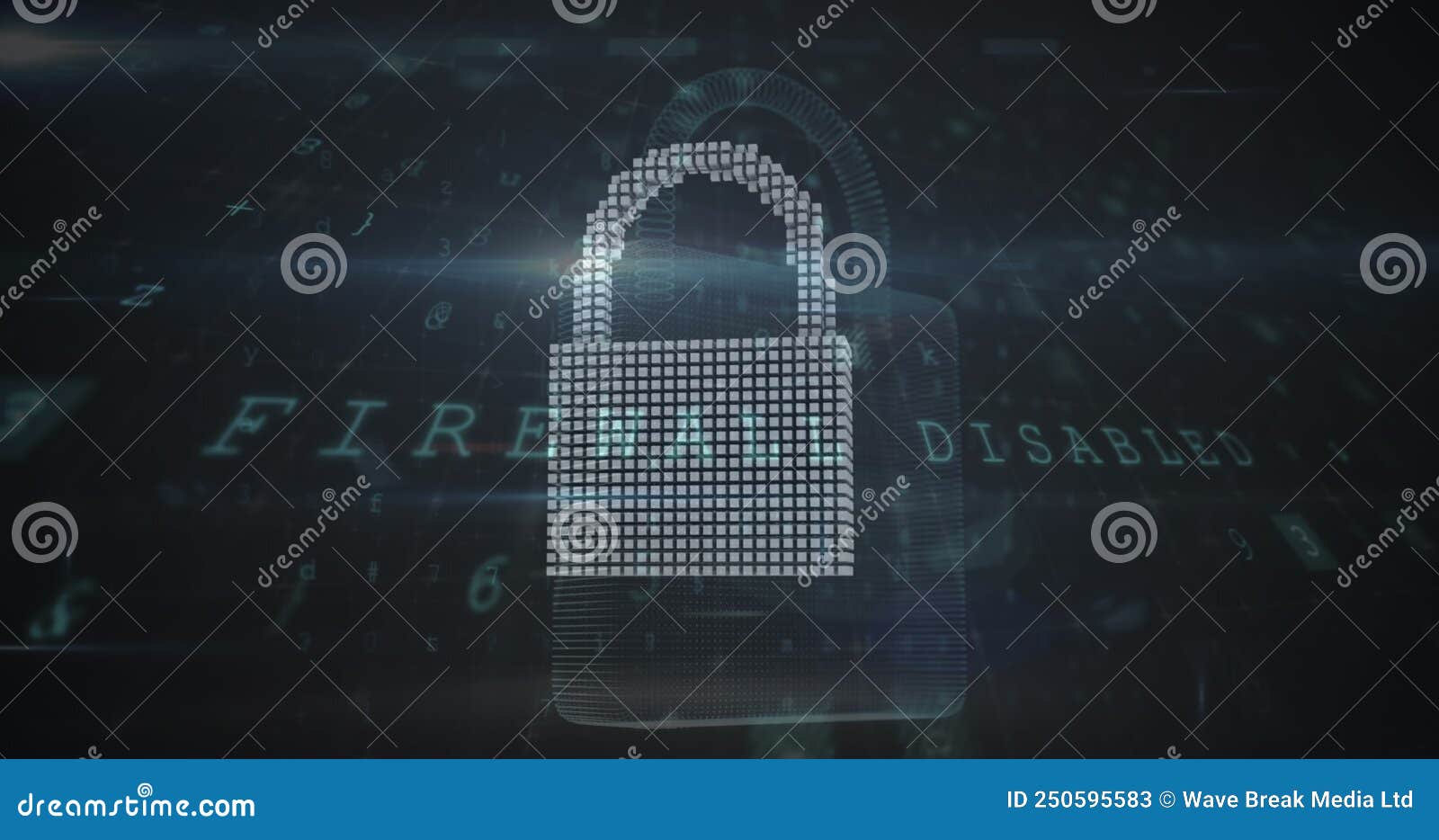 Image of Cyber Attack Warning Over Online Security Symbols Stock ...