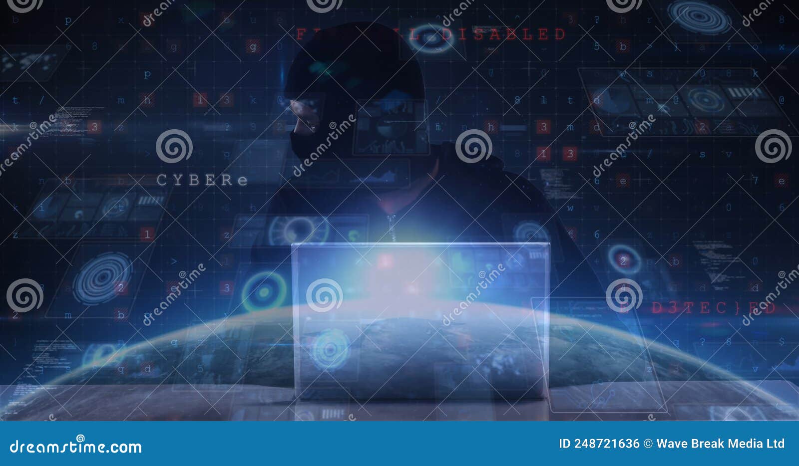 Image of Cyber Attack Warning Over Scopes Scanning and Hacker Stock ...