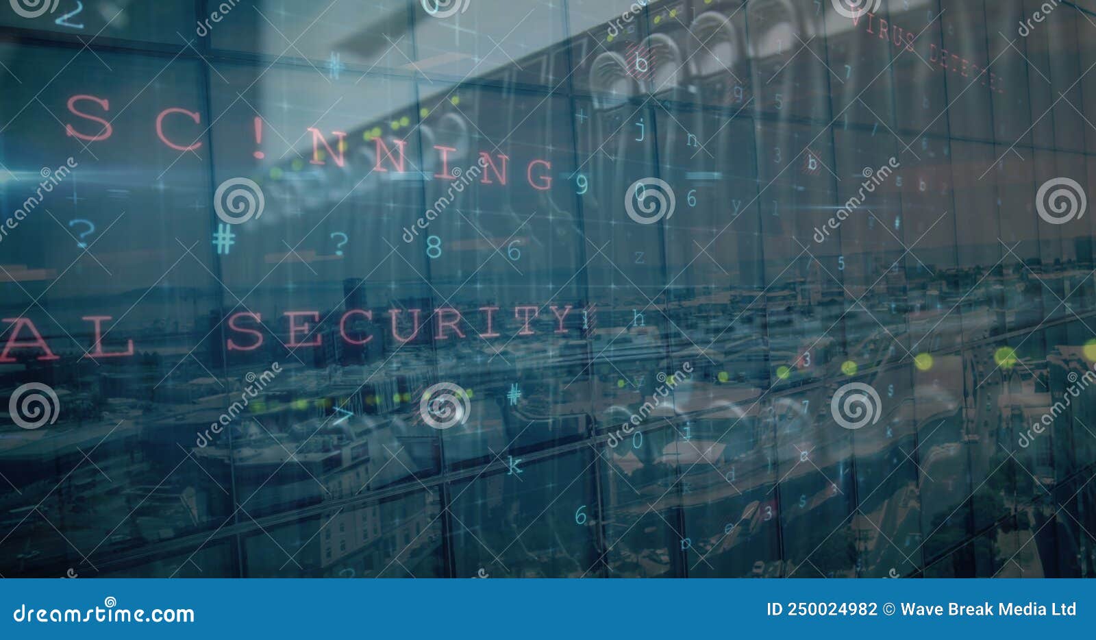 Image of Cyber Attack Warning Over Server Room Stock Illustration ...