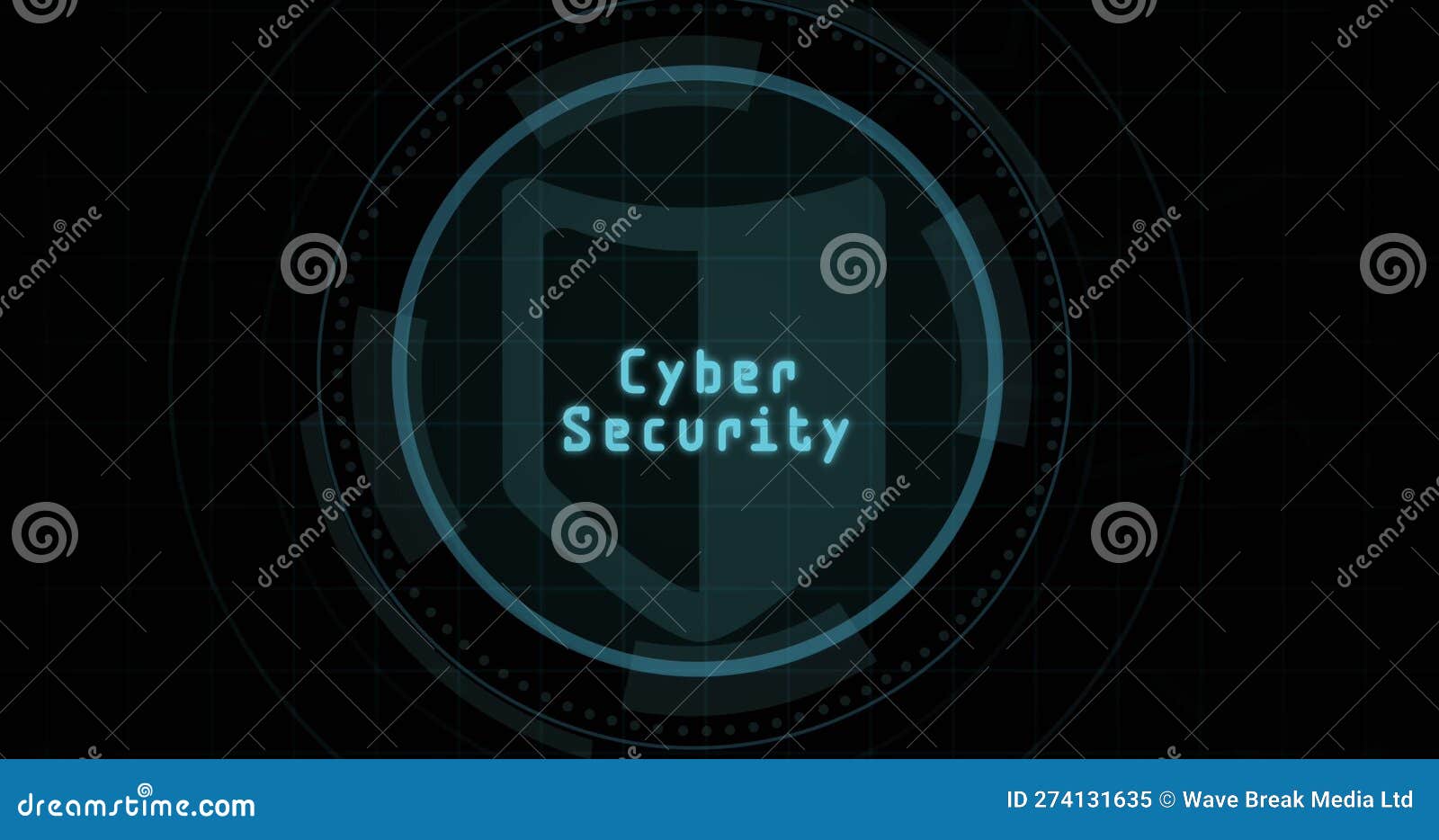 Image of Cyber Security Text Over Shield and Circle on Black Background ...