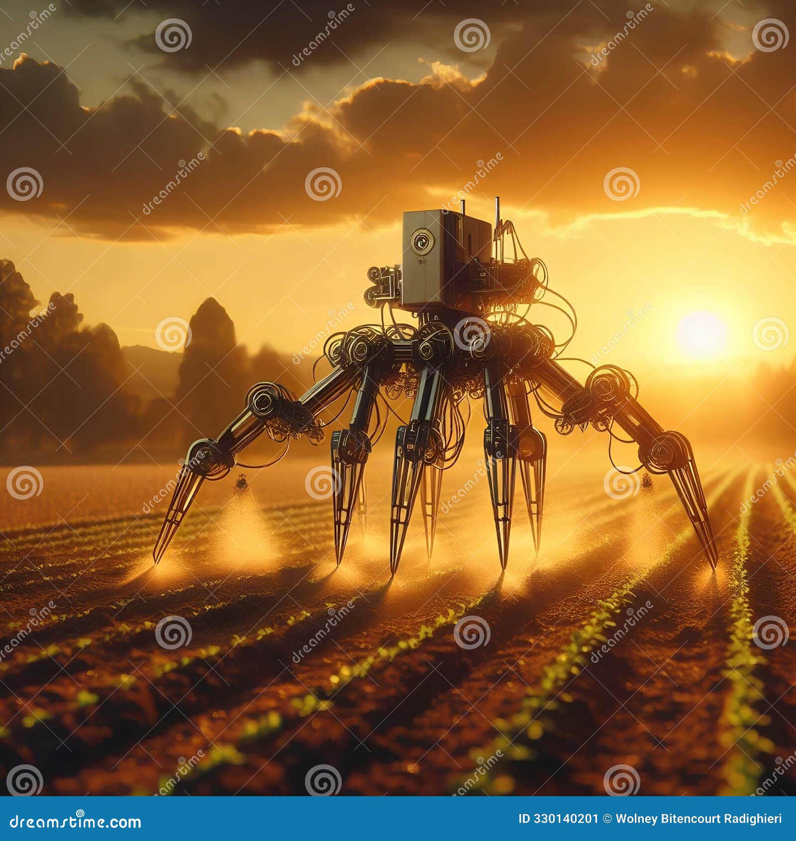 Image of Cybertechnology Helping in Agriculture Stock Illustration ...