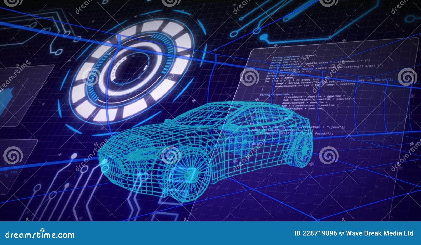 Image of 3d Car Technical Drawing, Scope Scanning and Data Processing ...