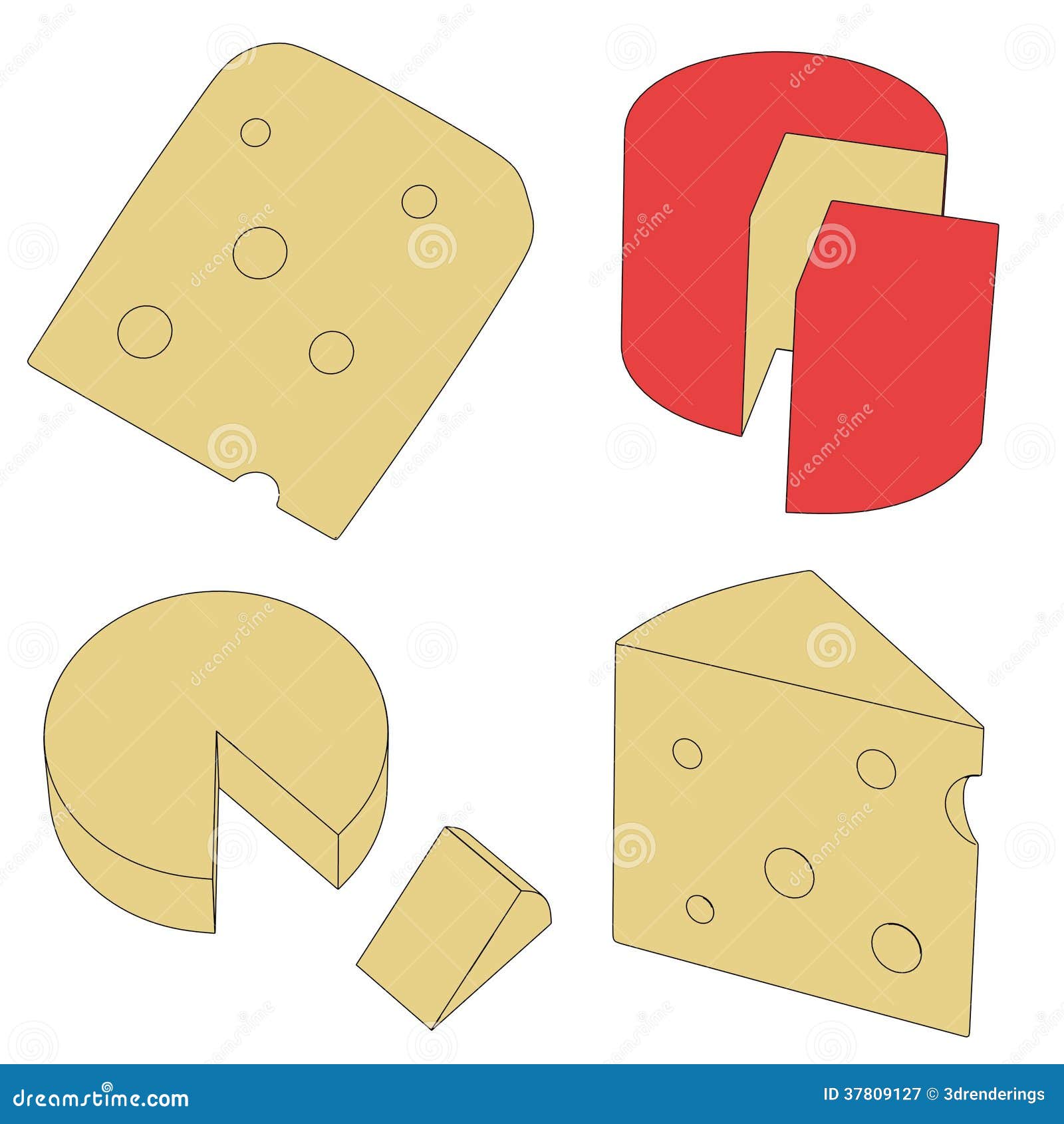 Image of 2d cheeses stock illustration. Illustration of toon - 37809127