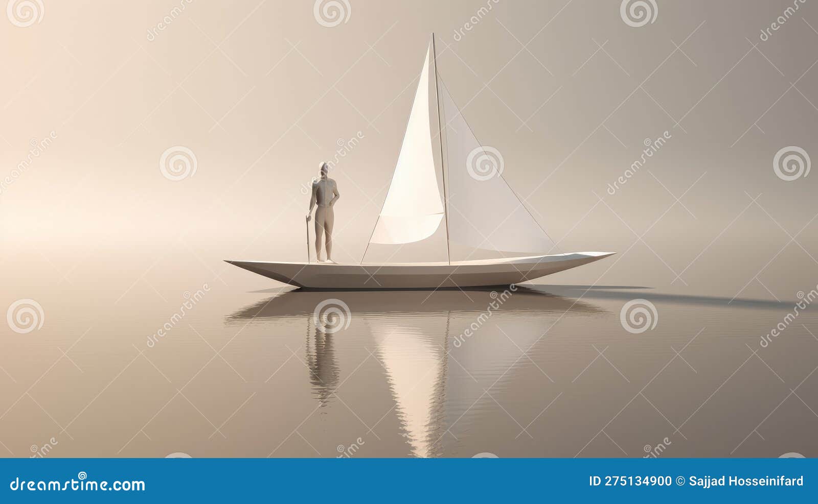 3d Human Figure with Boat stock illustration. Illustration of summer ...