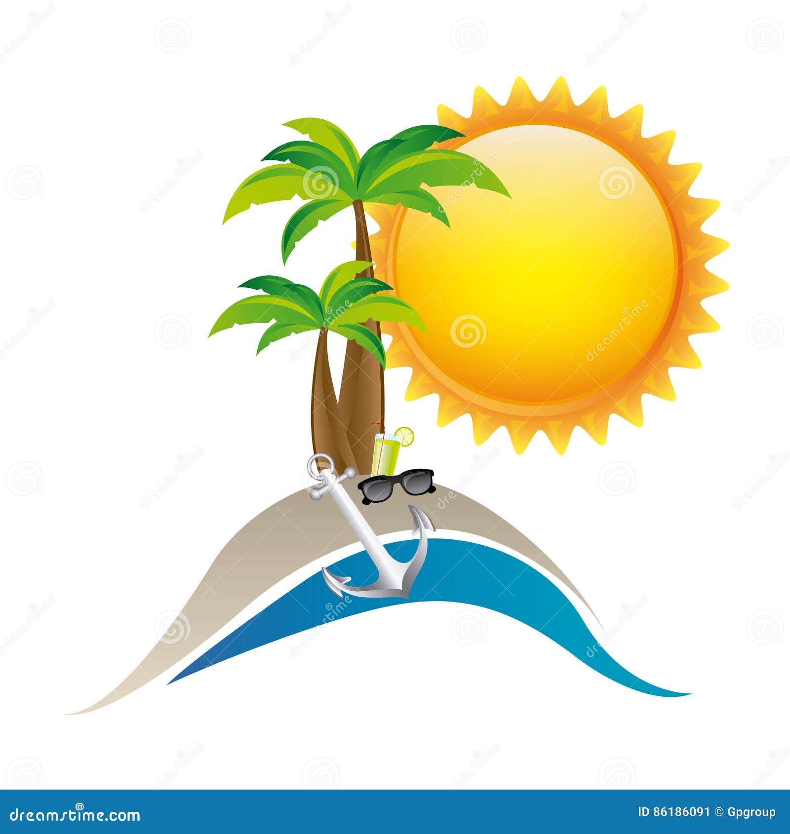 Image D'icône De Plage De Symbole Illustration Stock - Illustration du ...