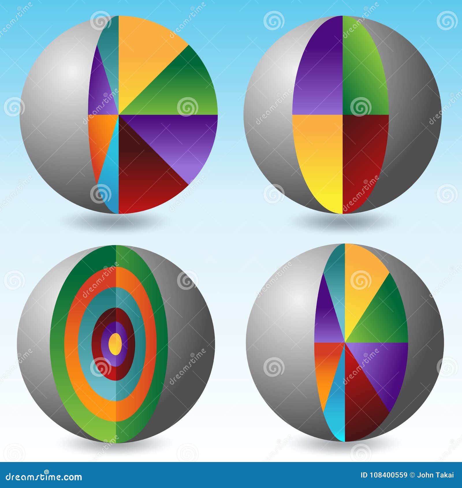Layered Globe Dissection Chart Stock Vector - Illustration of slices ...