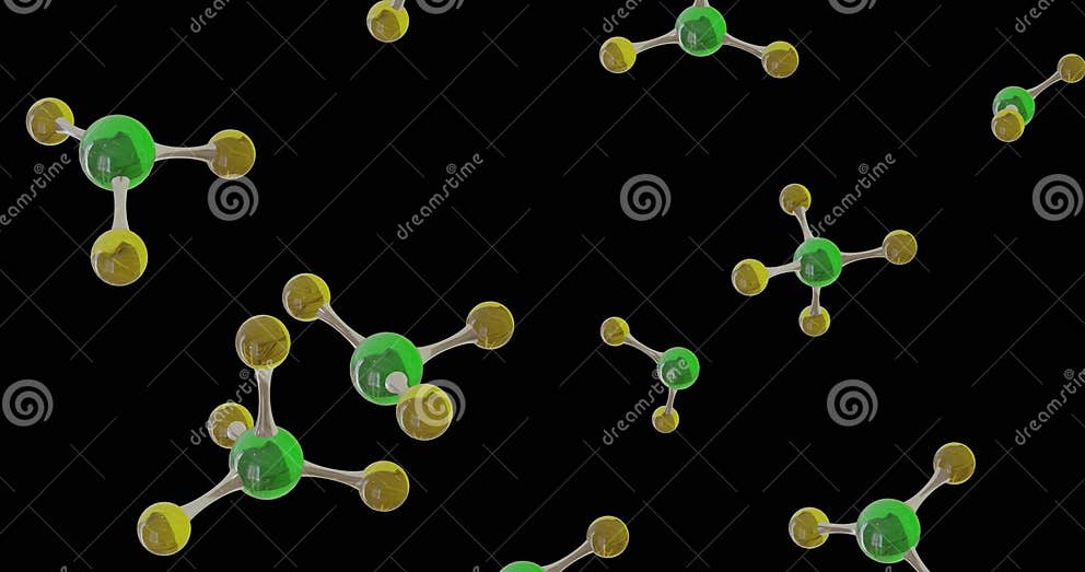 Image of 3d Micro of Molecules on Black Background Stock Illustration ...