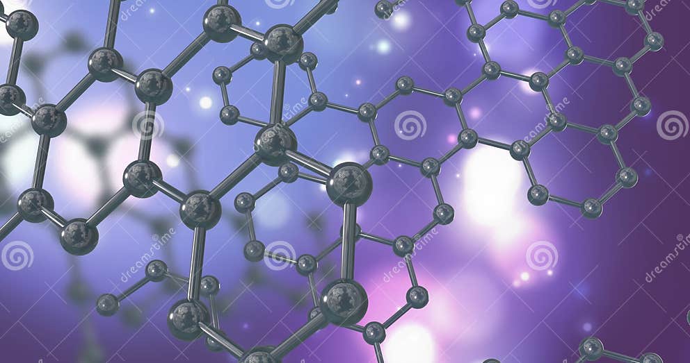 Image of 3d Micro of Molecules on Purple Background Stock Illustration ...