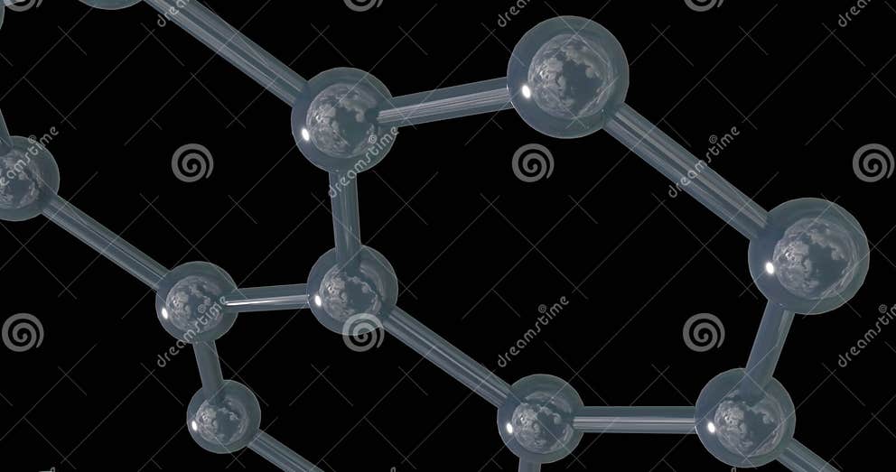 Image of 3d Micro of Network of Molecules on Black Background Stock ...