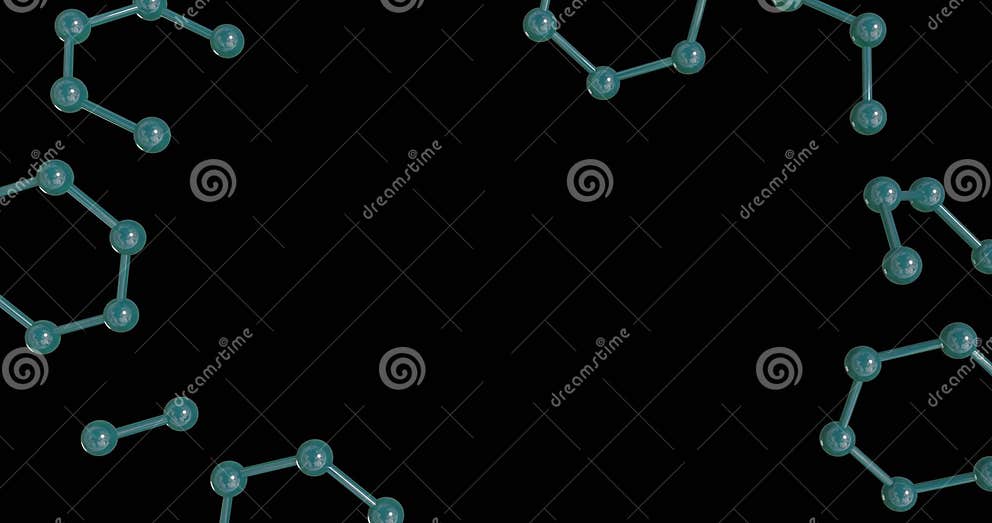 Image of 3d Micro of Network of Molecules on Black Background Stock ...