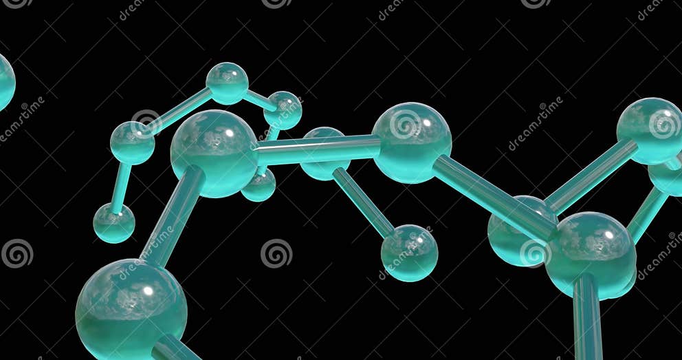 Image of 3d Micro of Network of Molecules on Black Background Stock ...