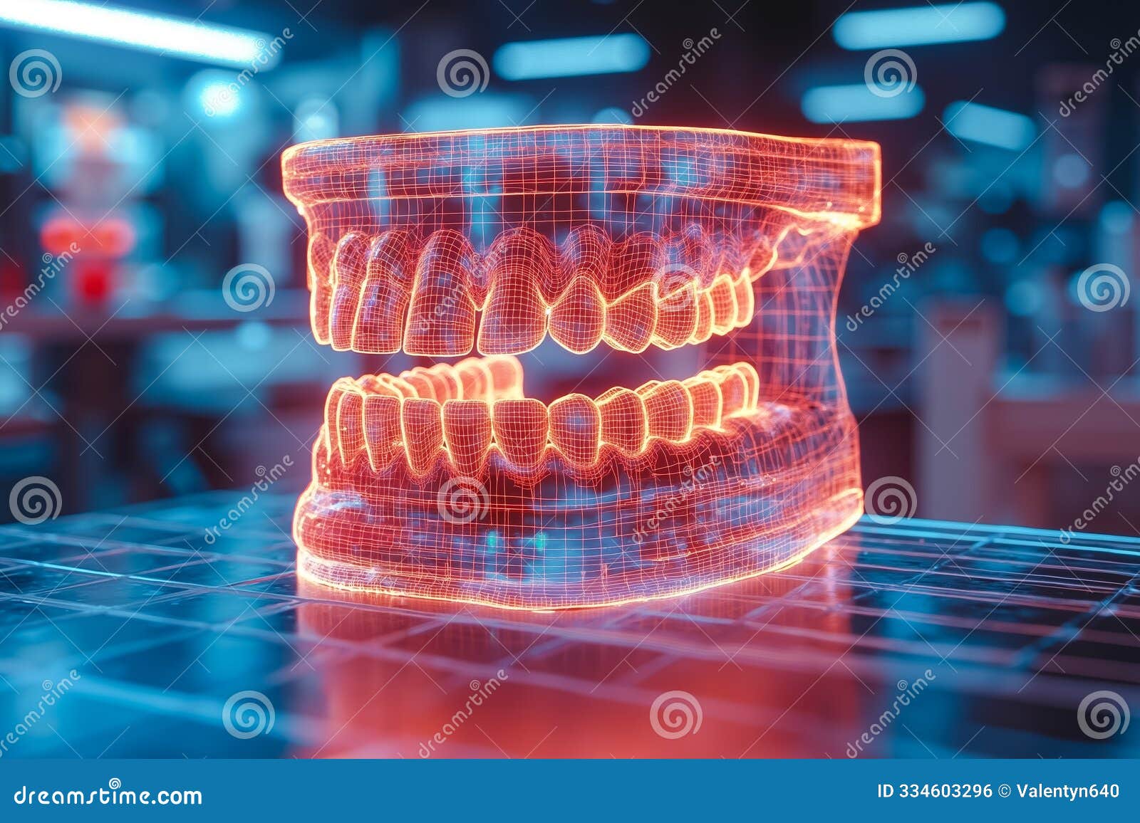 An Image of a 3D Printed Model of a Denture on a Table Stock ...