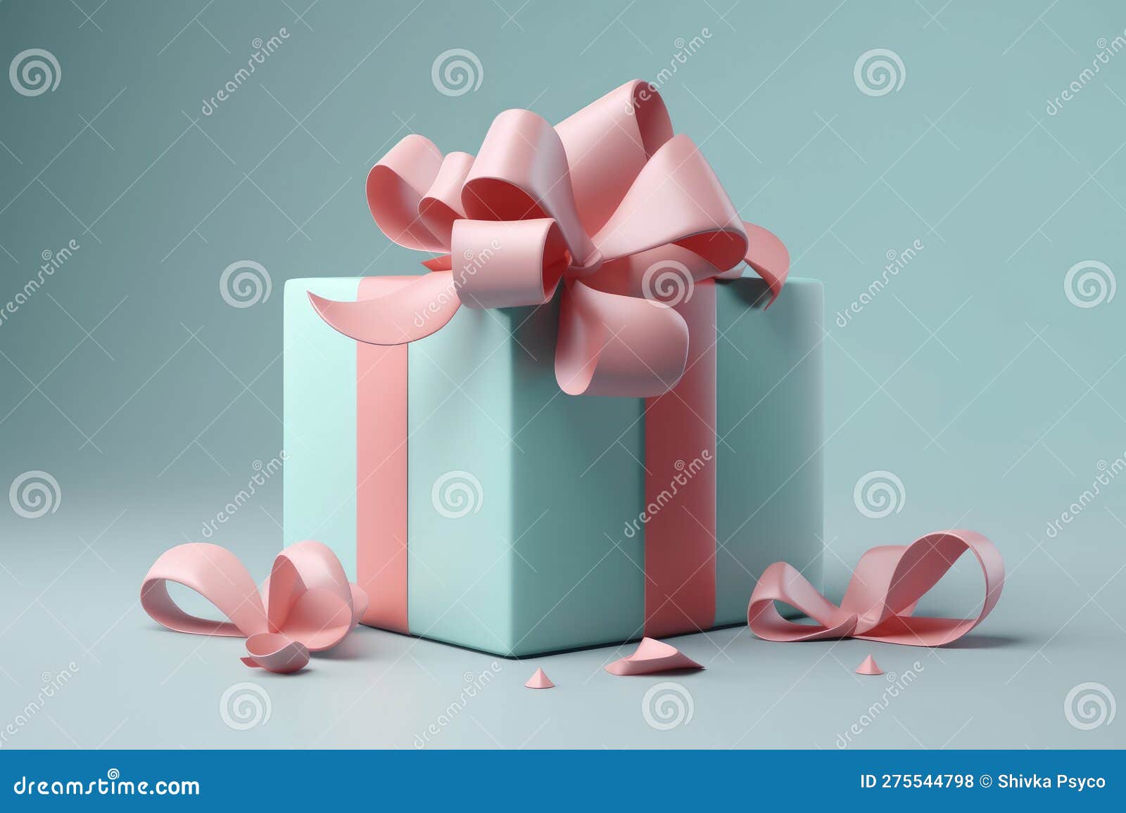 Image of 3d Render Illustration of Cute Gift Box Generative AI Stock ...