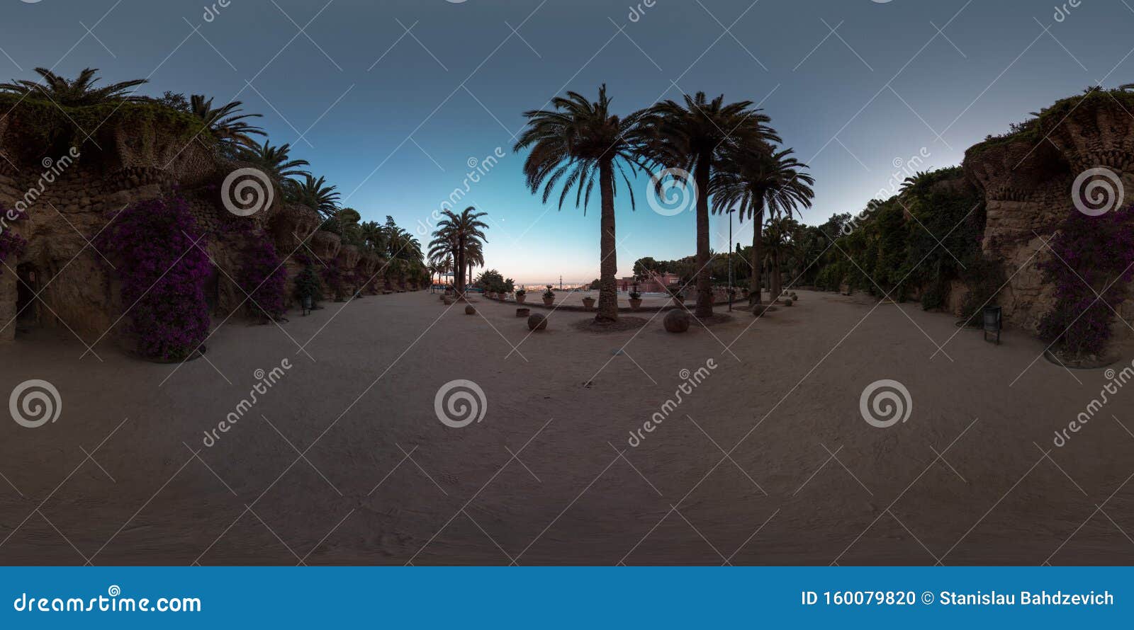 360 Degree Night Desert Landscape. Equirectangular Projection ...