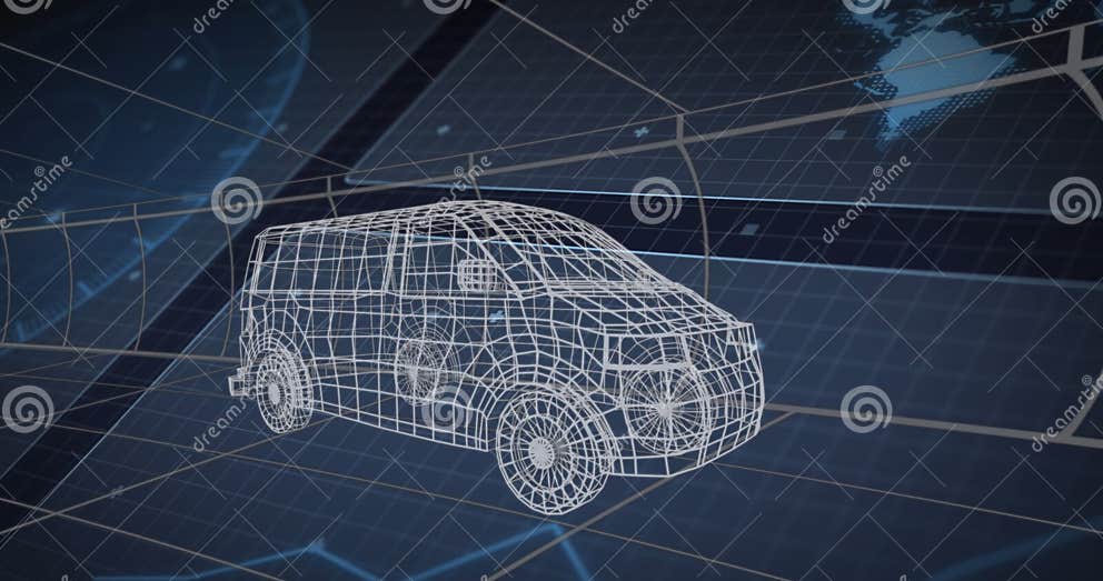 Image of 3d Van Technical Drawing Scopes Scanning and Data Processing ...