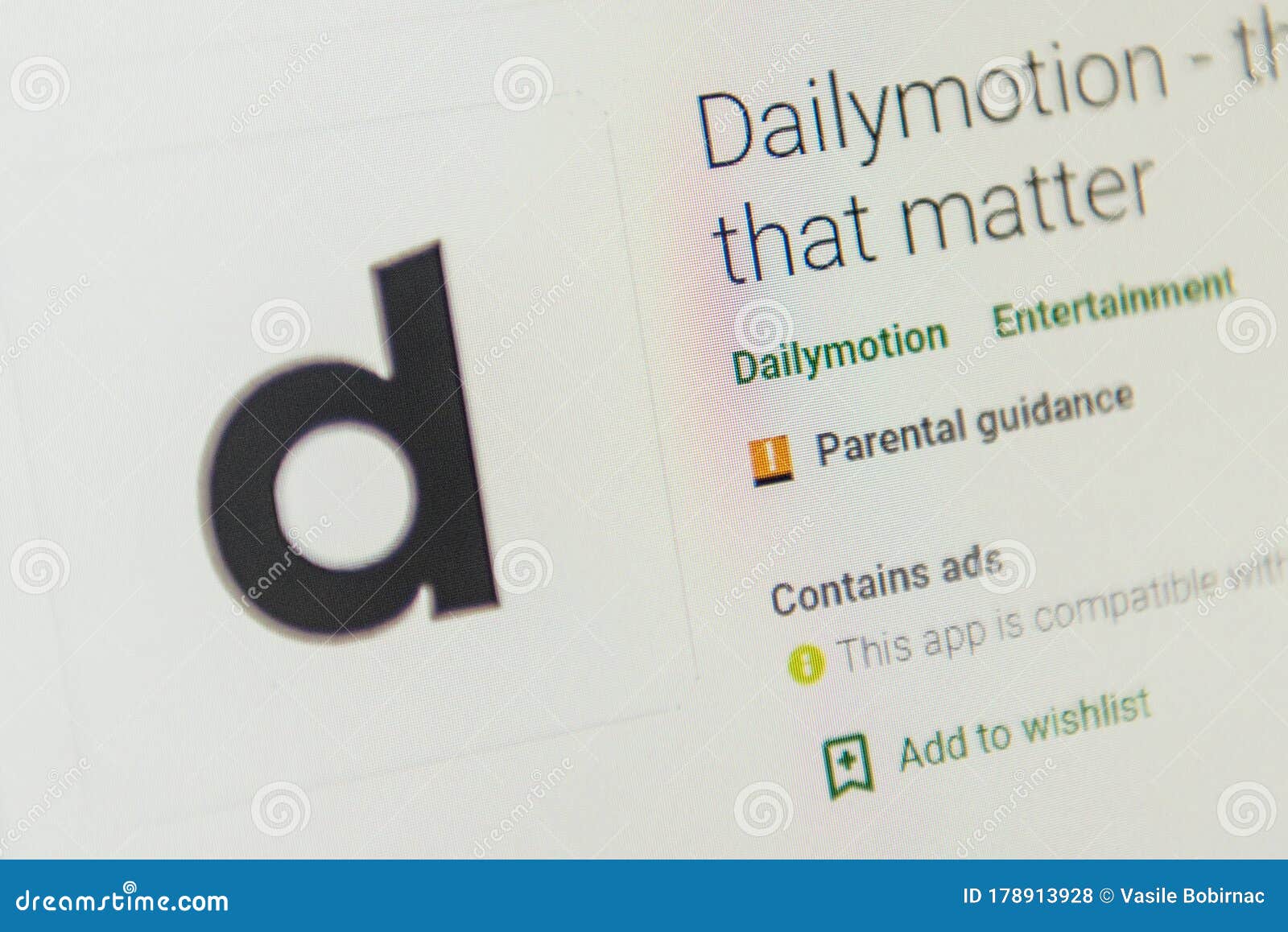 Dailymotion App Icon. Selective Focus. Editorial Stock Photo - Image of ...