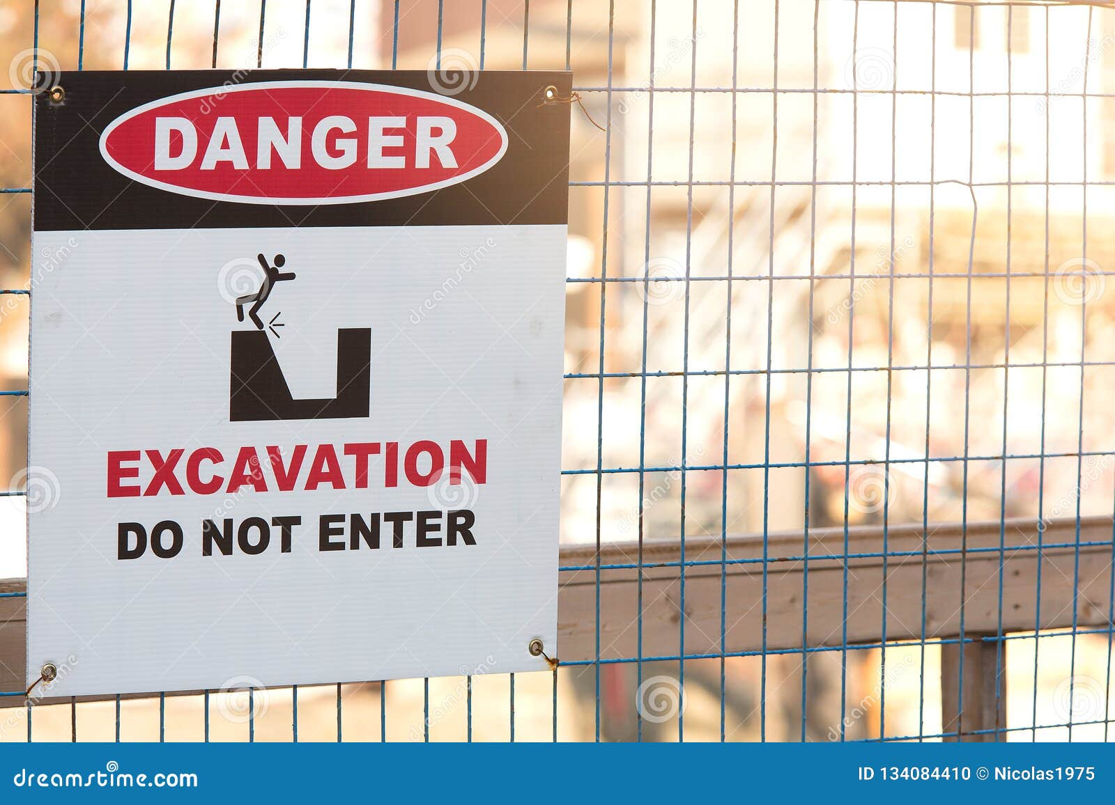 Image of Danger Sign in Construction Zone Stock Photo - Image of away ...