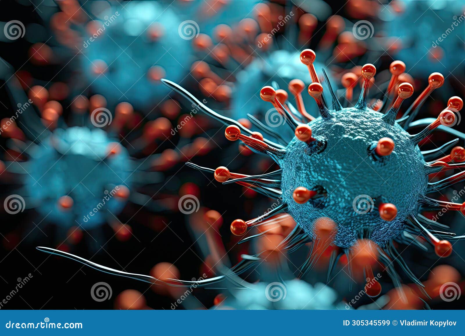 An Image of a Dangerous Highly Contagious Virus Stock Illustration ...