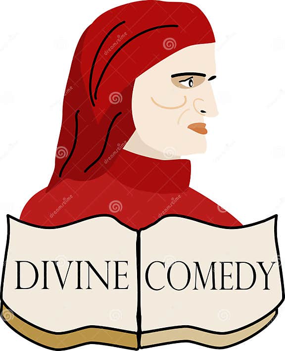 Image of Dante with Divine Comedy Stock Vector - Illustration of book ...