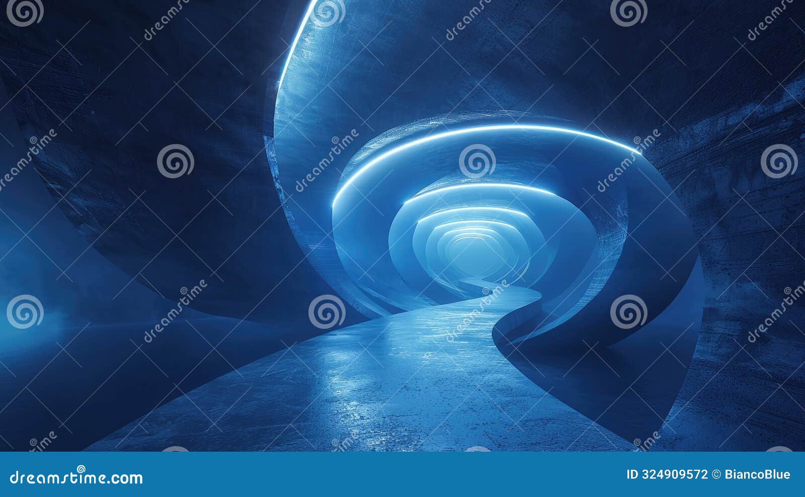 The Image is a Dark Blue Tunnel with a Bright Light at the End. the ...