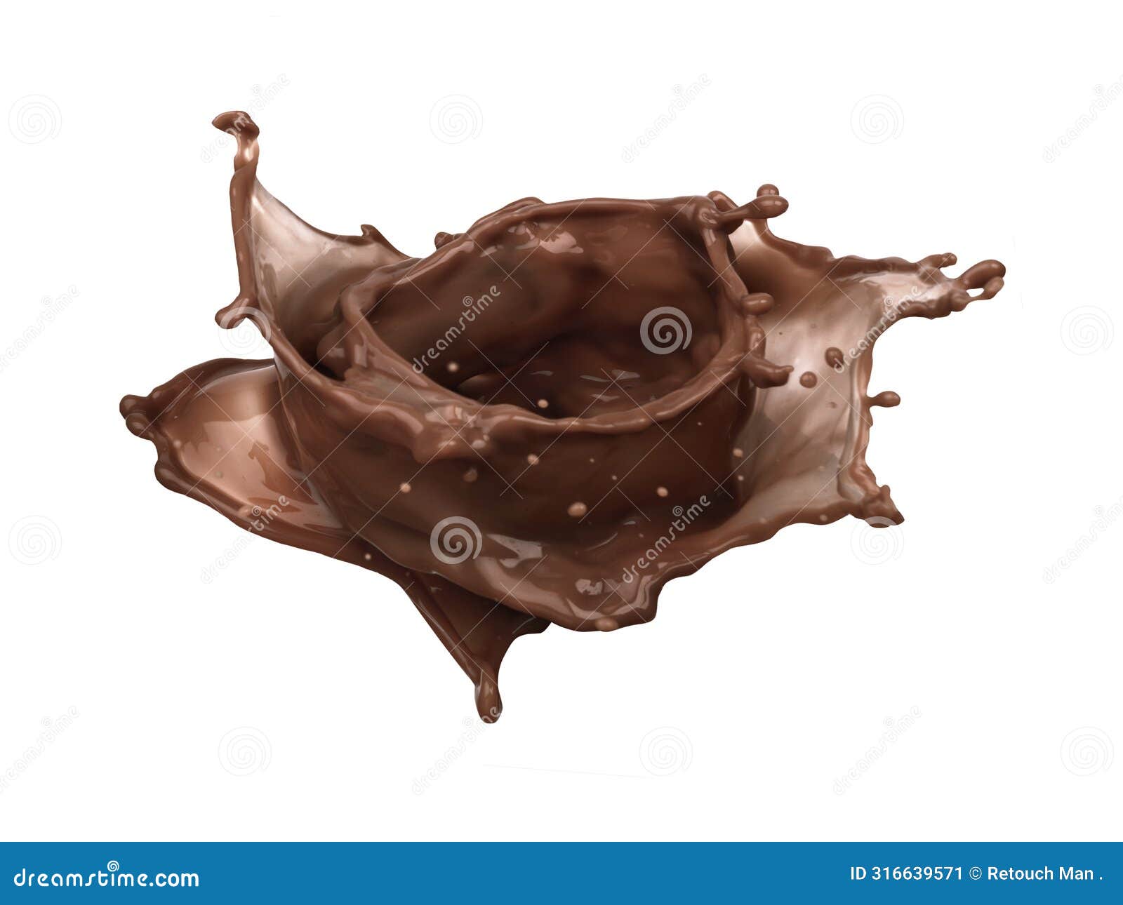 Image of Dark Chocolate Splash Isolated on White Background Stock ...