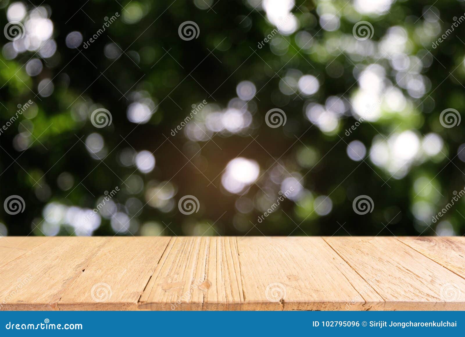 Image of Dark Wooden Table in Front of Abstract Blurred Background of ...