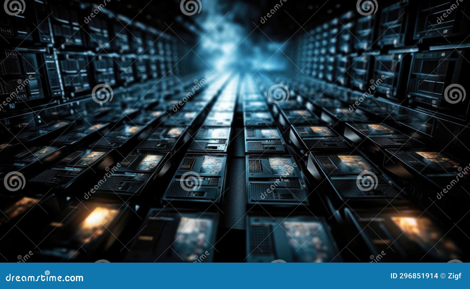 Image of a Data Center with Many Servers Stock Illustration ...