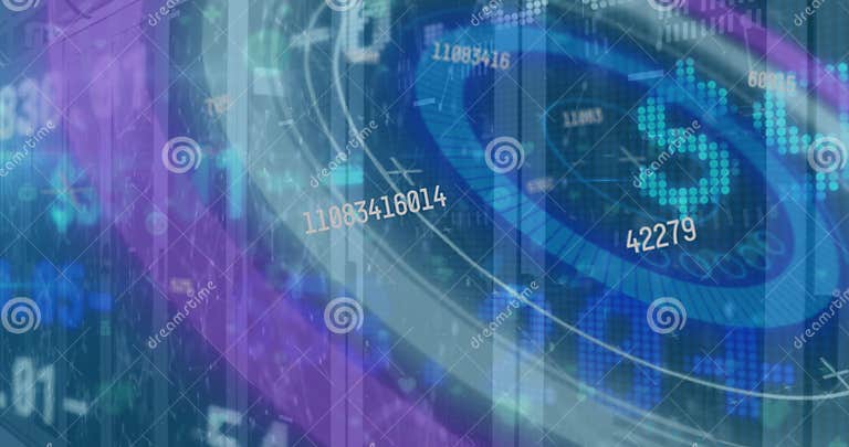 Image of Data Over Circular Scanner Processing Stock Photo - Image of ...