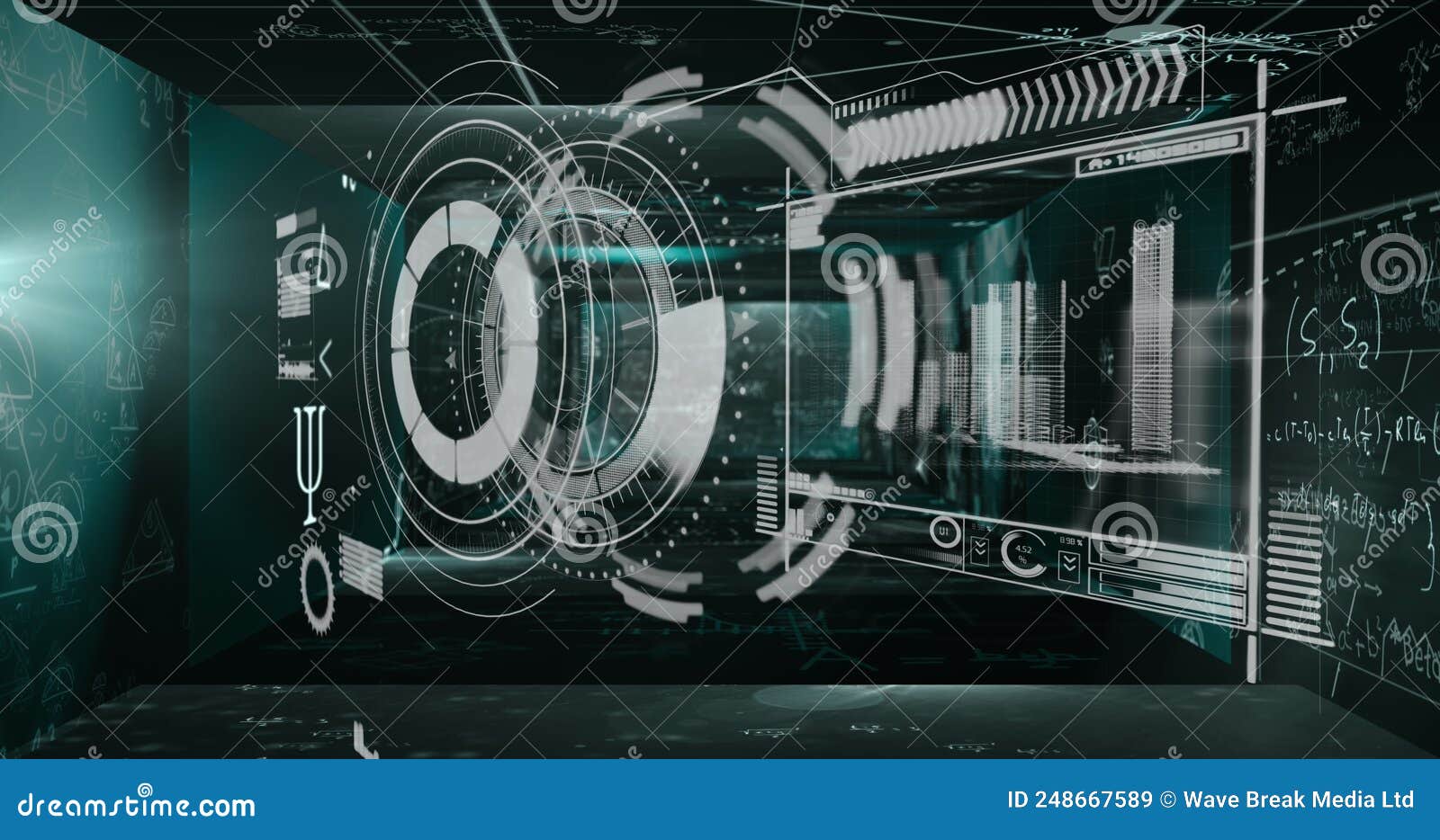 Image of Data Processing on Black Background Stock Image - Image of ...