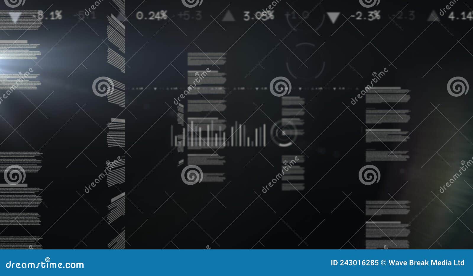 Image of Data Processing on Black Background Stock Image - Image of ...