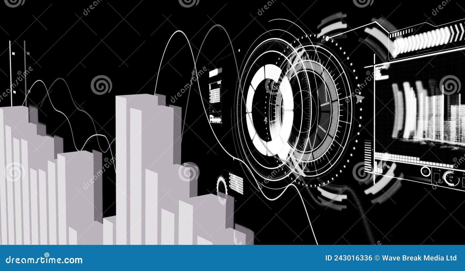 Image of Data Processing on Black Background Stock Photo - Image of ...