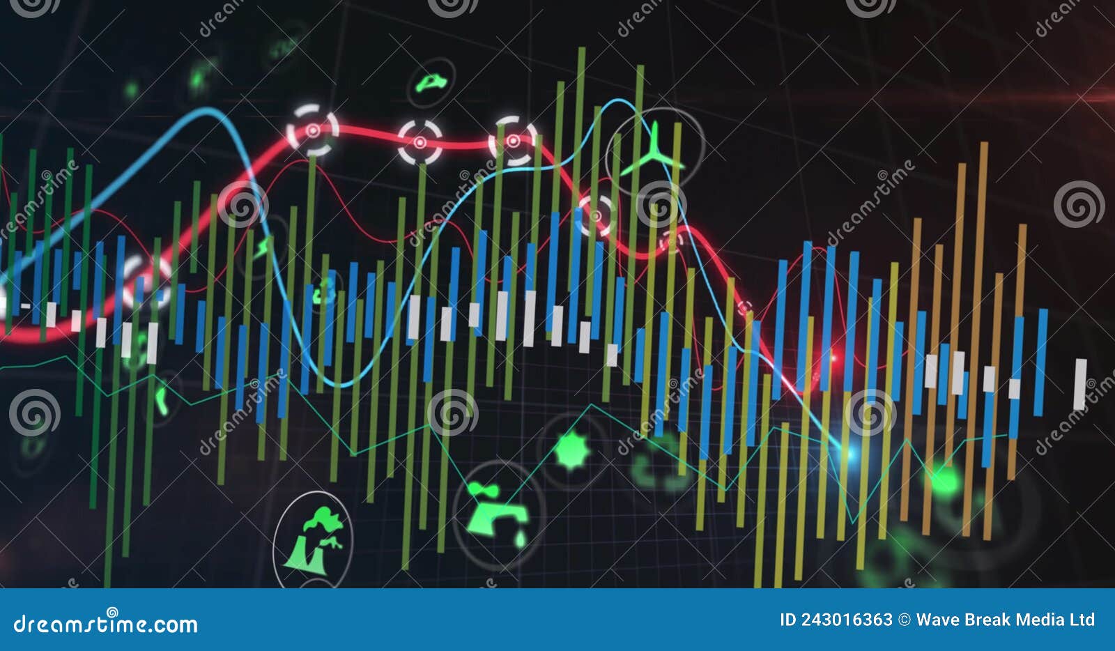 Image of Data Processing on Black Background Stock Image - Image of ...